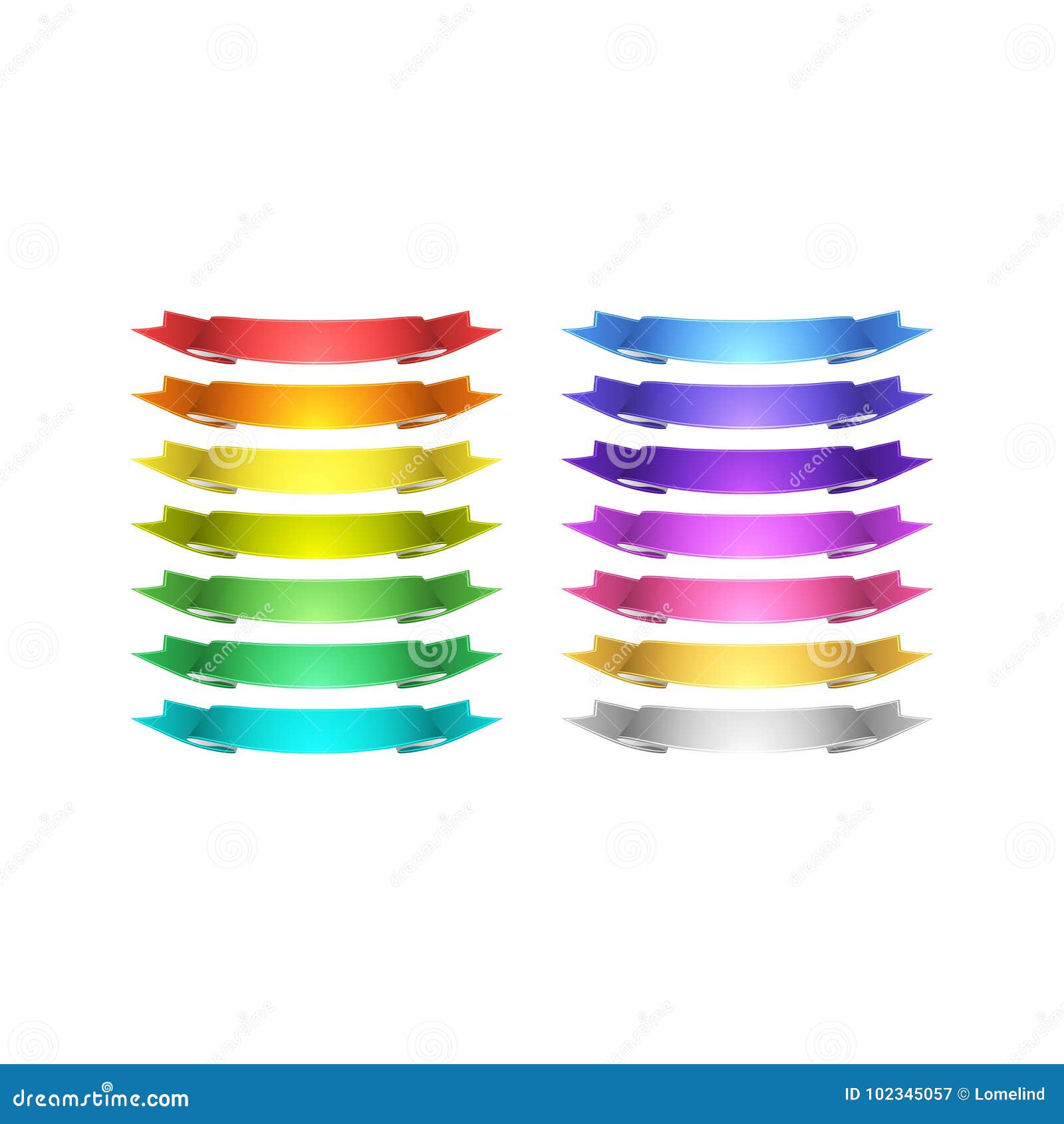 Vector ribbons set stock illustration. Illustration of purple - 102345057
