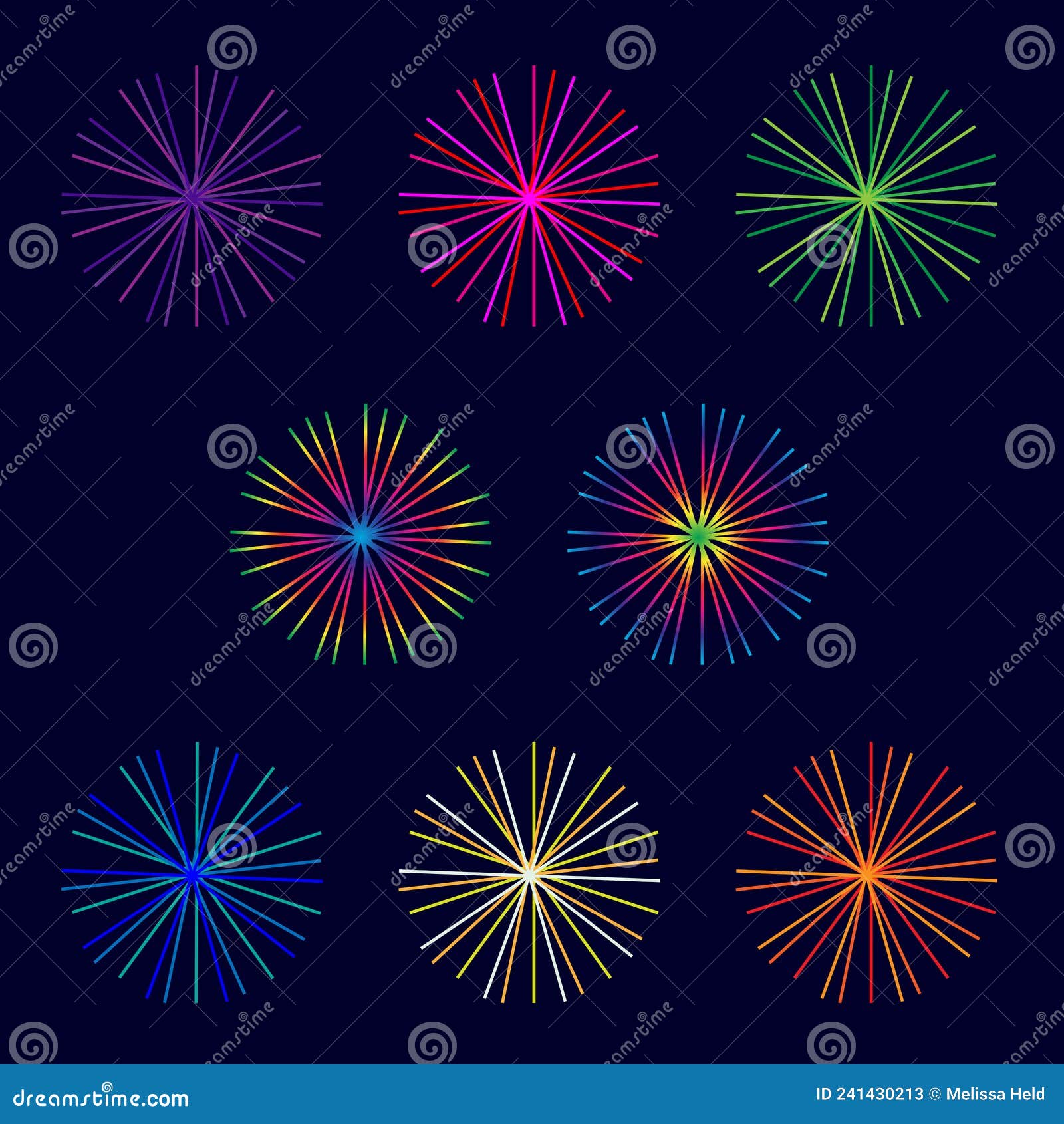 Vector Bright Colorful Fireworks Stock Vector - Illustration of ...