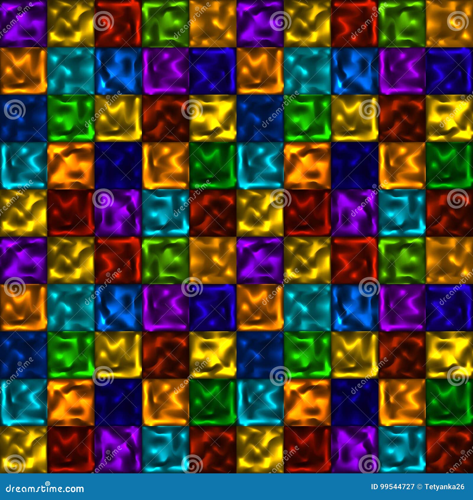 Vector Bright Colorful Seamless Pattern with Square Neon Elements Stock ...