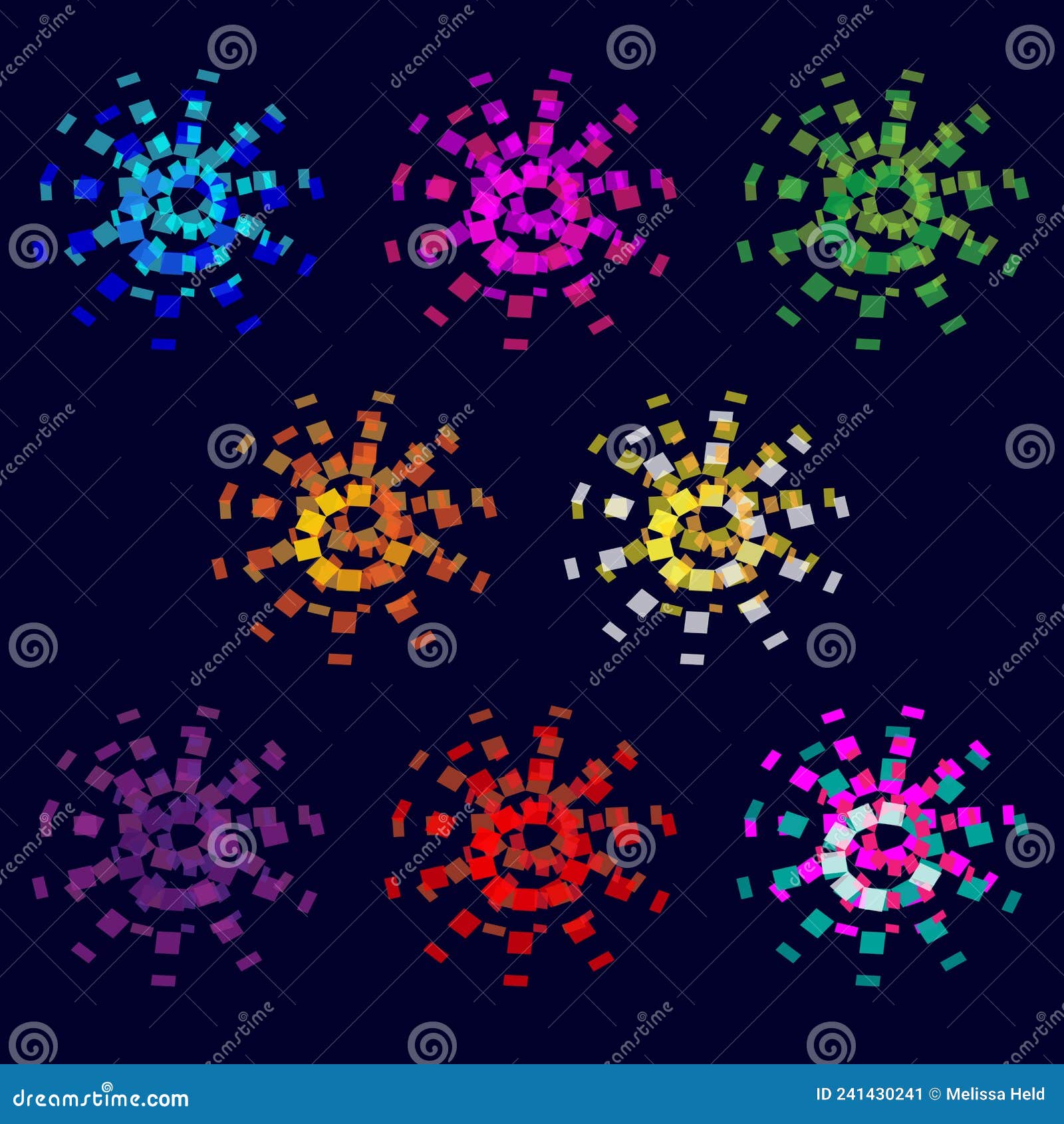 Vector Bright Colorful Stylized Fireworks Stock Vector - Illustration ...