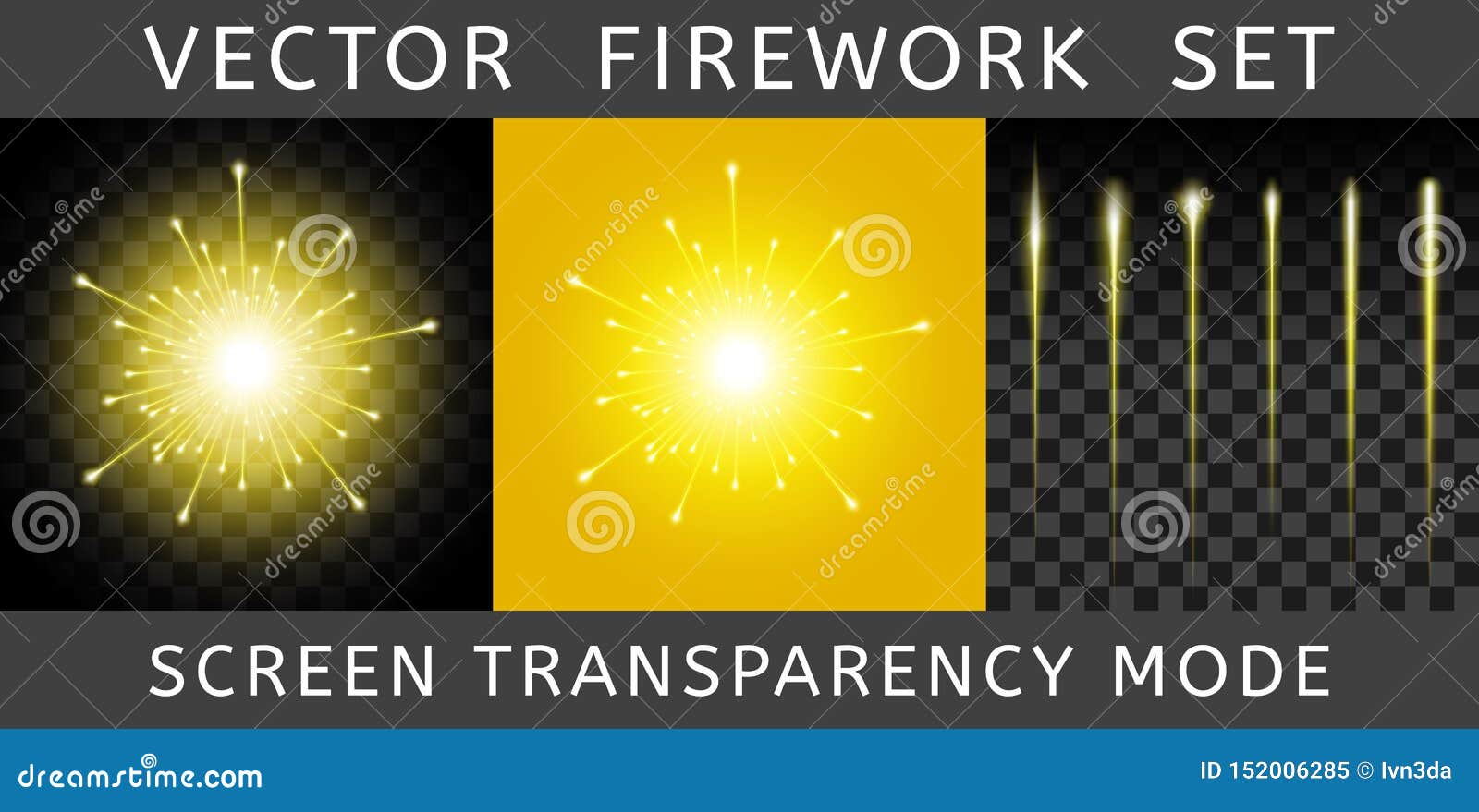 Vector Bright Colorful Yellow Firework Stock Vector - Illustration of ...