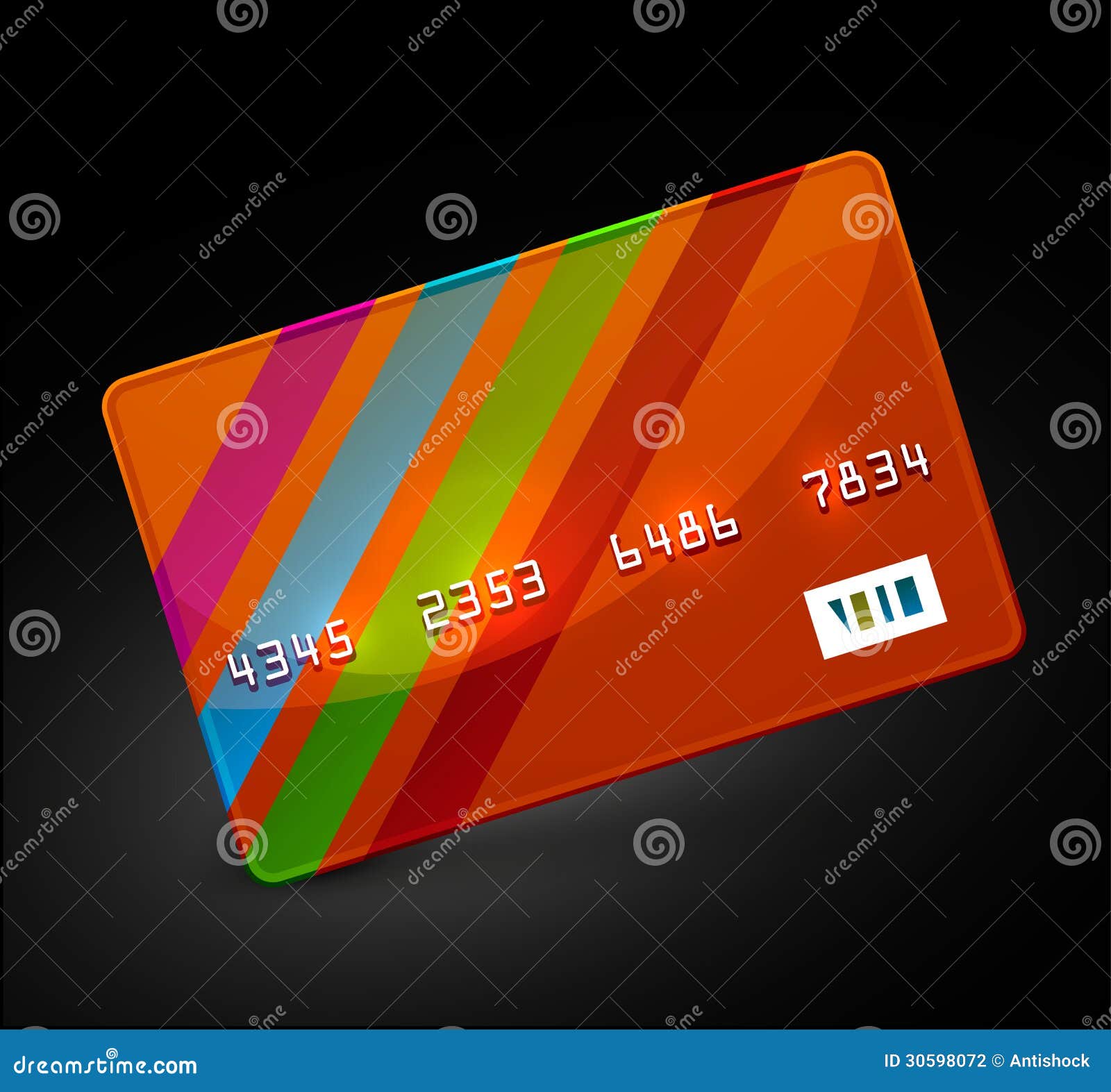 Vector Bright Credit Card Icon Stock Vector - Illustration of debit ...
