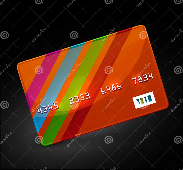 Vector Bright Credit Card Icon Stock Vector - Illustration of debit ...