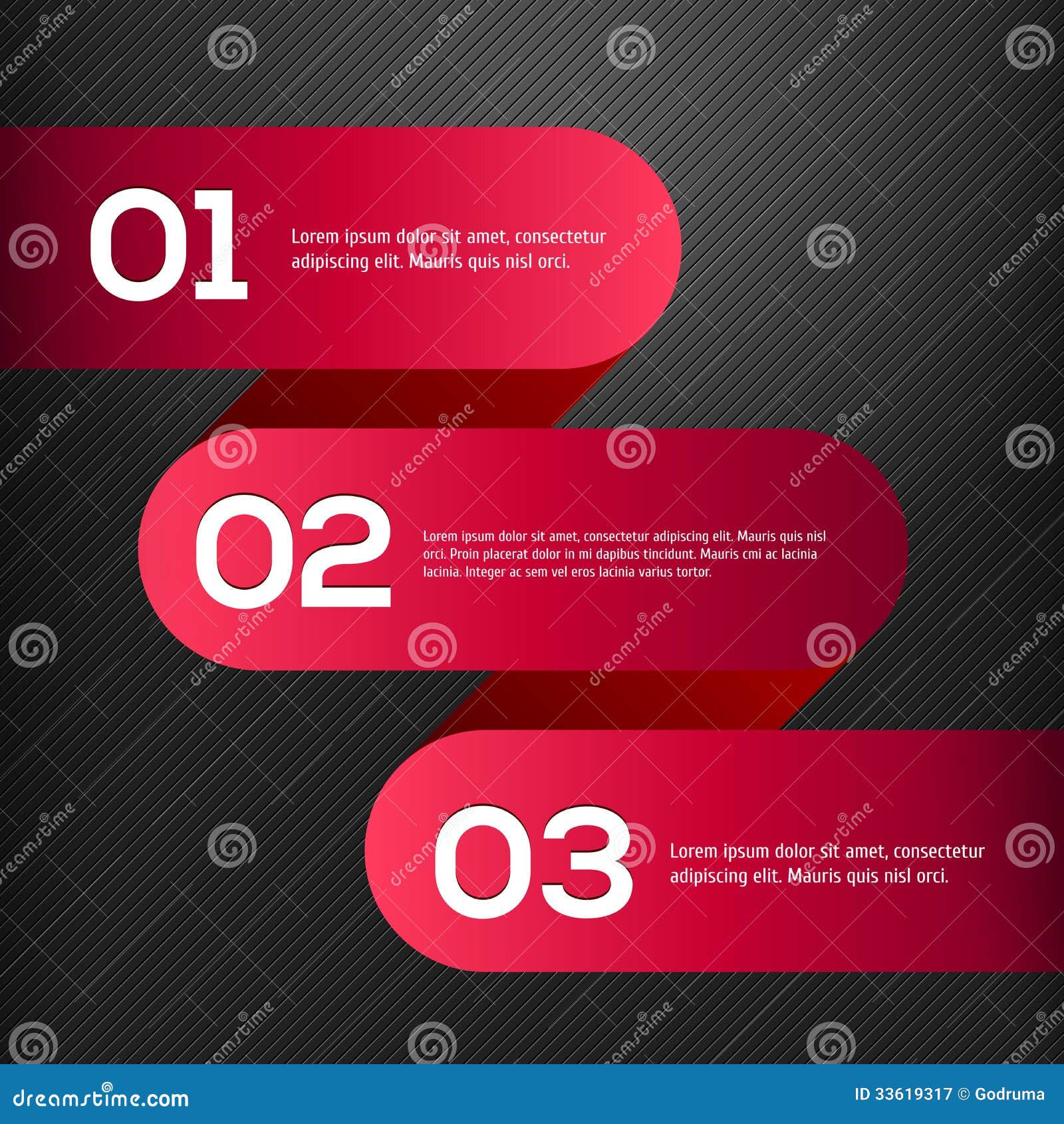 Vector Bright 3D Red Banners Set Stock Vector - Illustration of frame ...