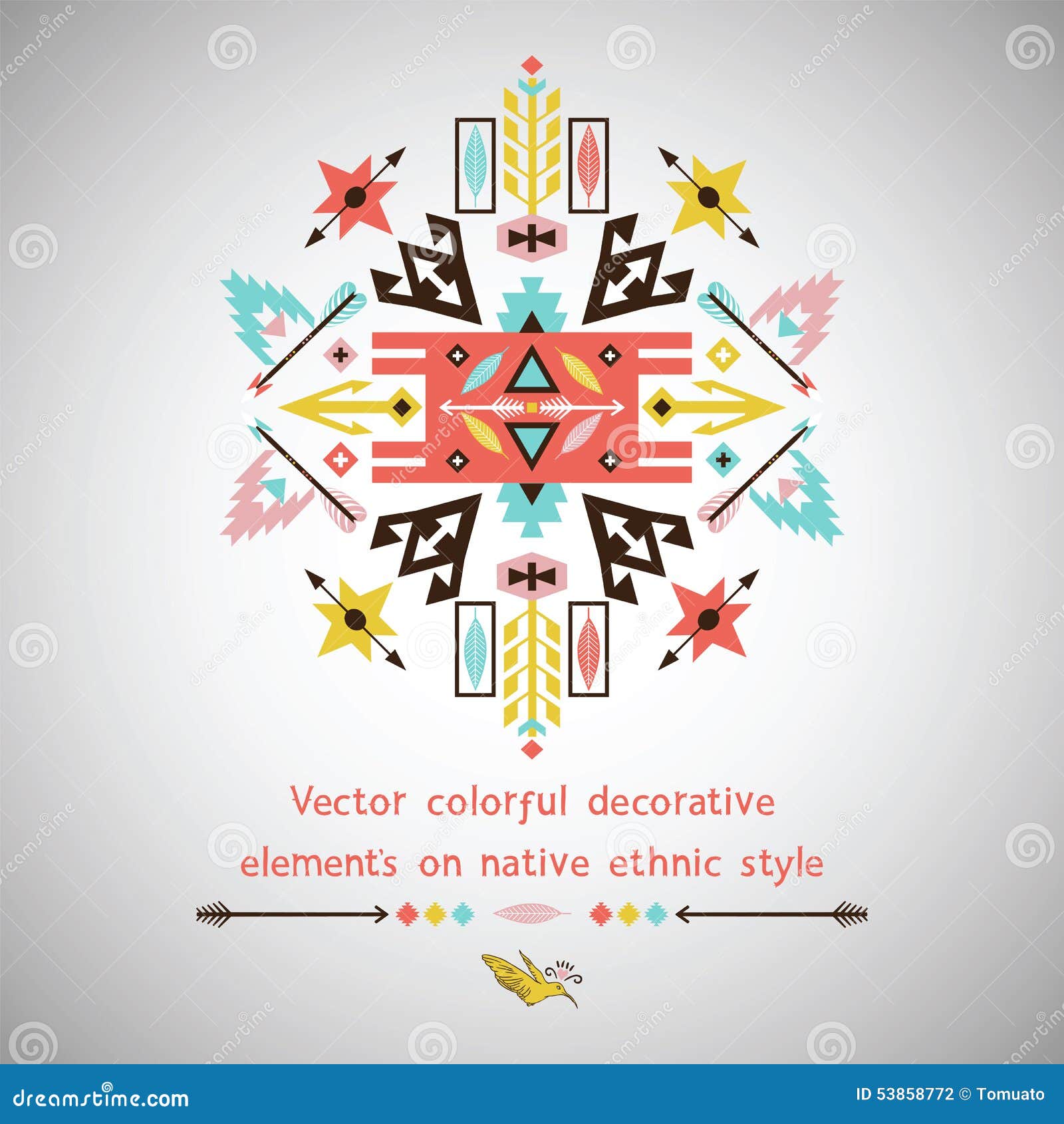 Vector Bright Decorative Element on Aztec Style Stock Vector ...