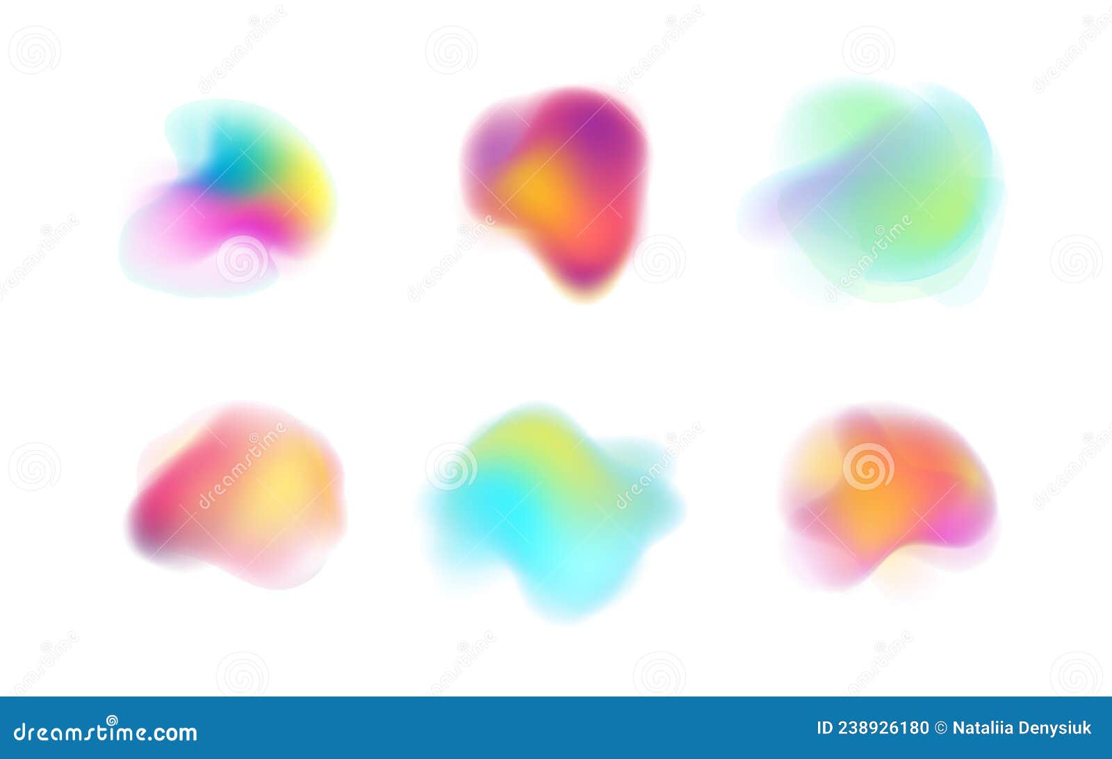 Vector Bright Different Gradient Shapes Stock Vector - Illustration of ...