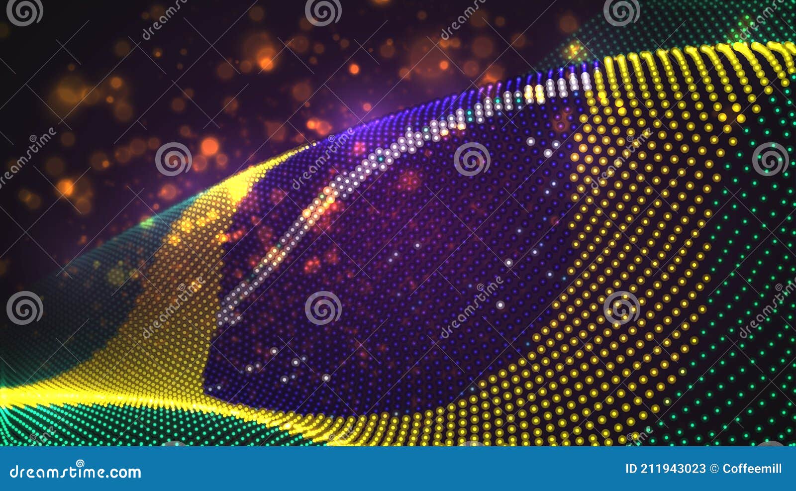 Vector Bright Glowing Country Flag of Abstract Dots. Brazil Stock ...