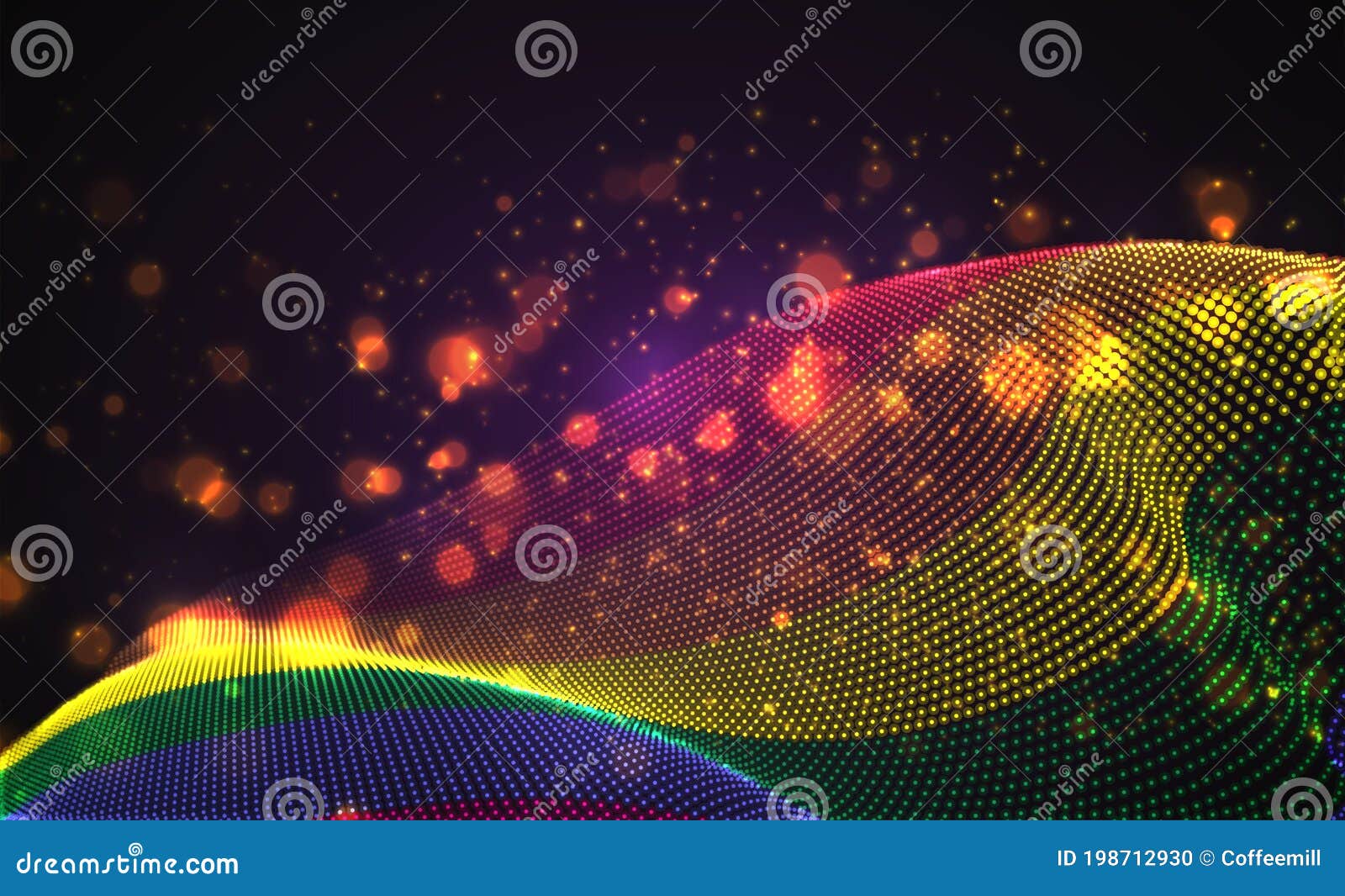 Vector Bright Glowing Country Flag of Abstract Dots. Rainbow LGBT Stock ...