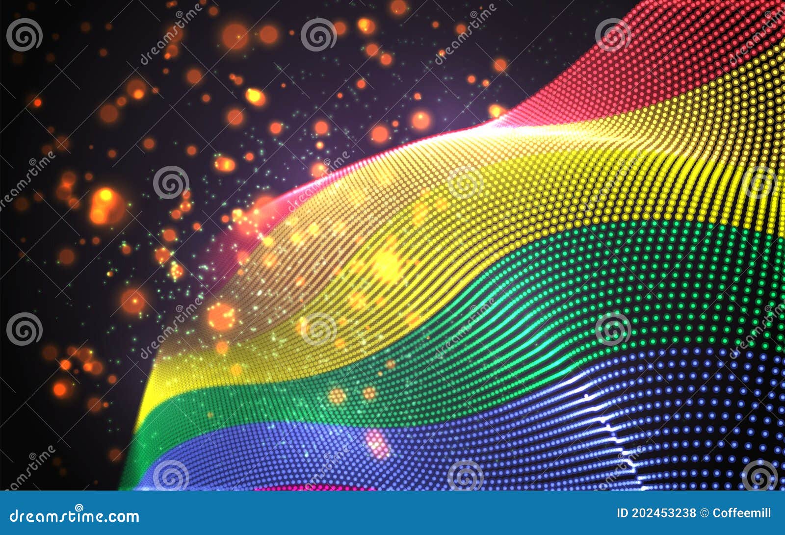 Vector Bright Glowing Country Flag of Abstract Dots. Rainbow LGBT Stock ...