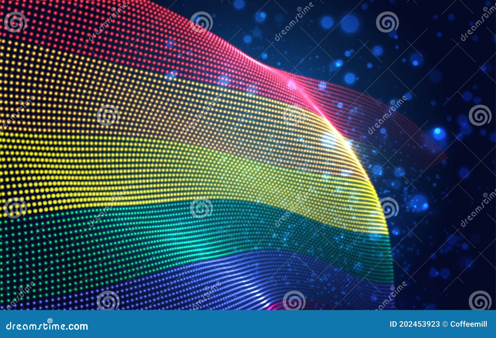 Vector Bright Glowing Country Flag of Abstract Dots. Rainbow LGBT Stock ...