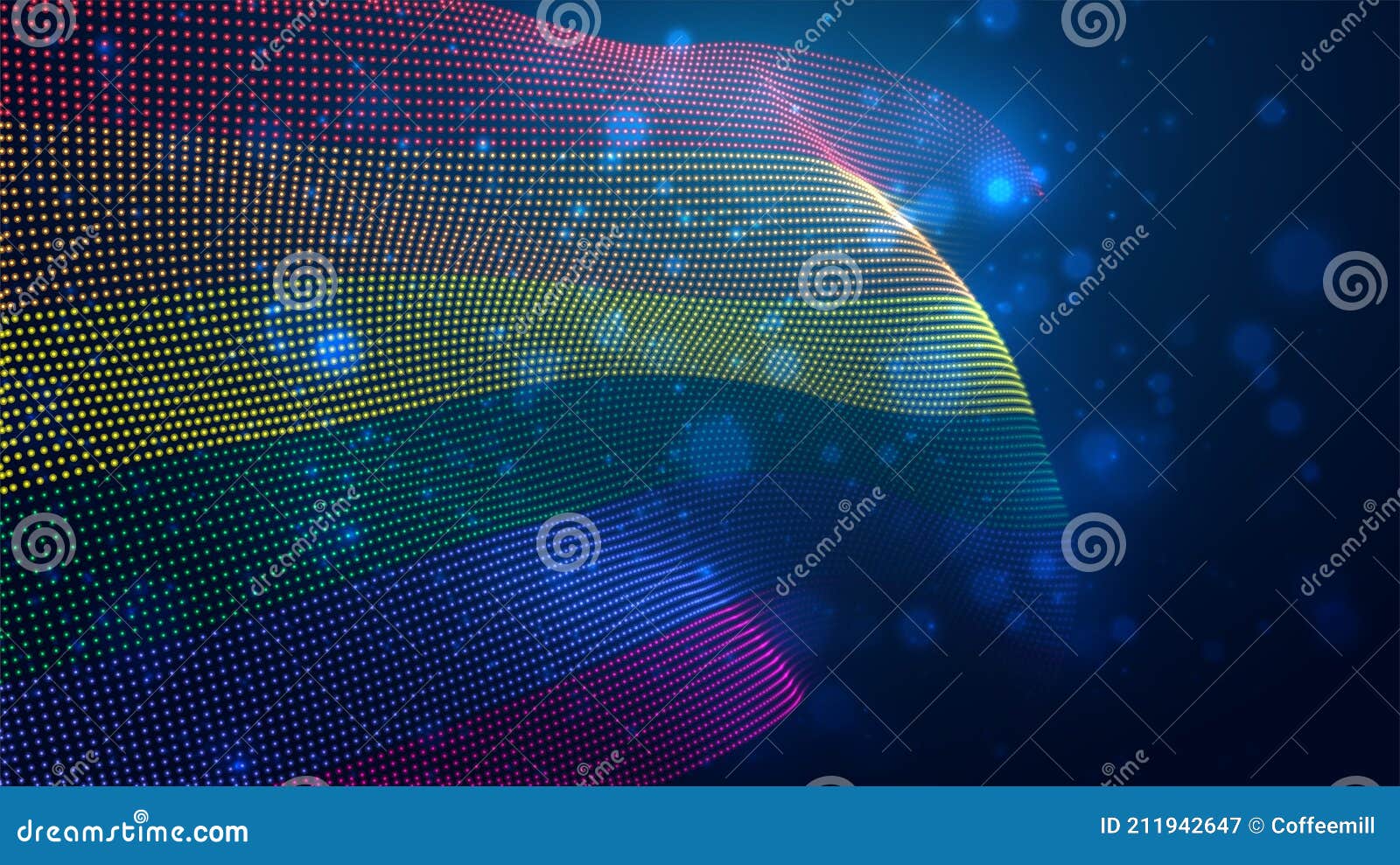 Vector Bright Glowing Country Flag of Abstract Dots. Rainbow LGBT Stock ...