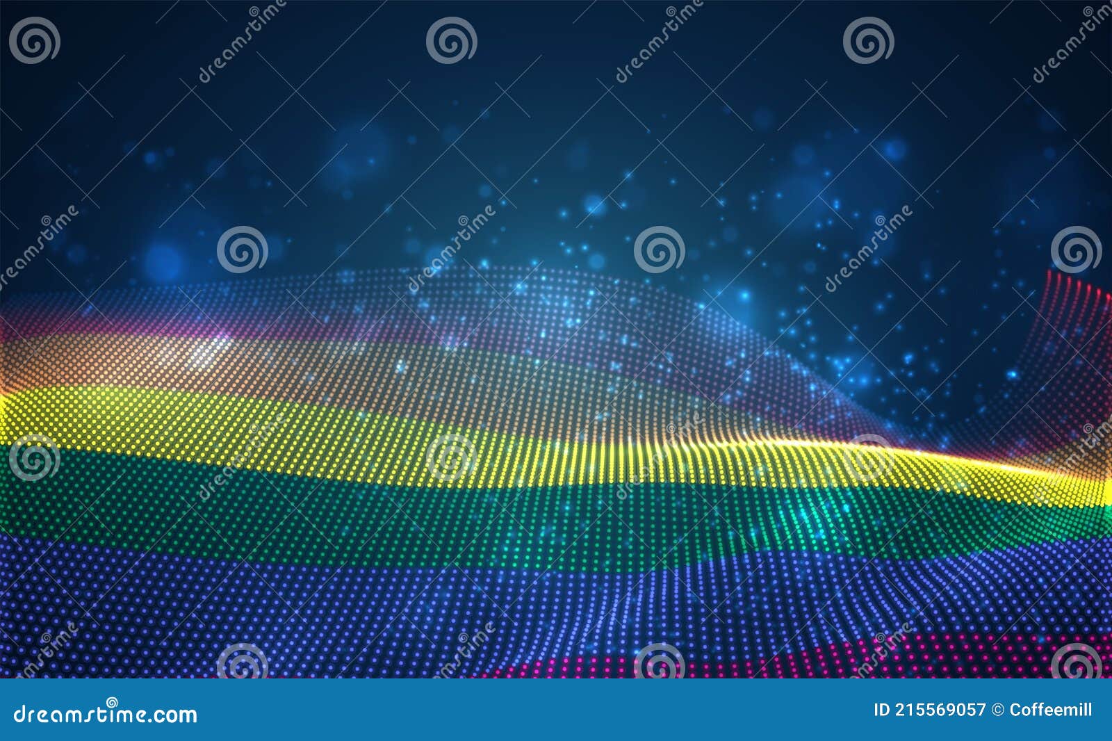 Vector Bright Glowing Country Flag of Abstract Dots. Rainbow LGBT Stock ...