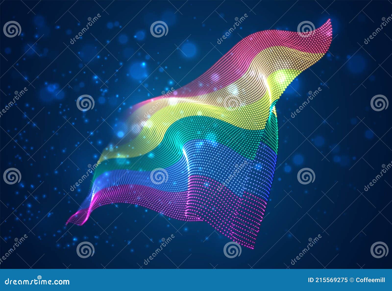 Vector Bright Glowing Country Flag of Abstract Dots. Rainbow LGBT Stock ...