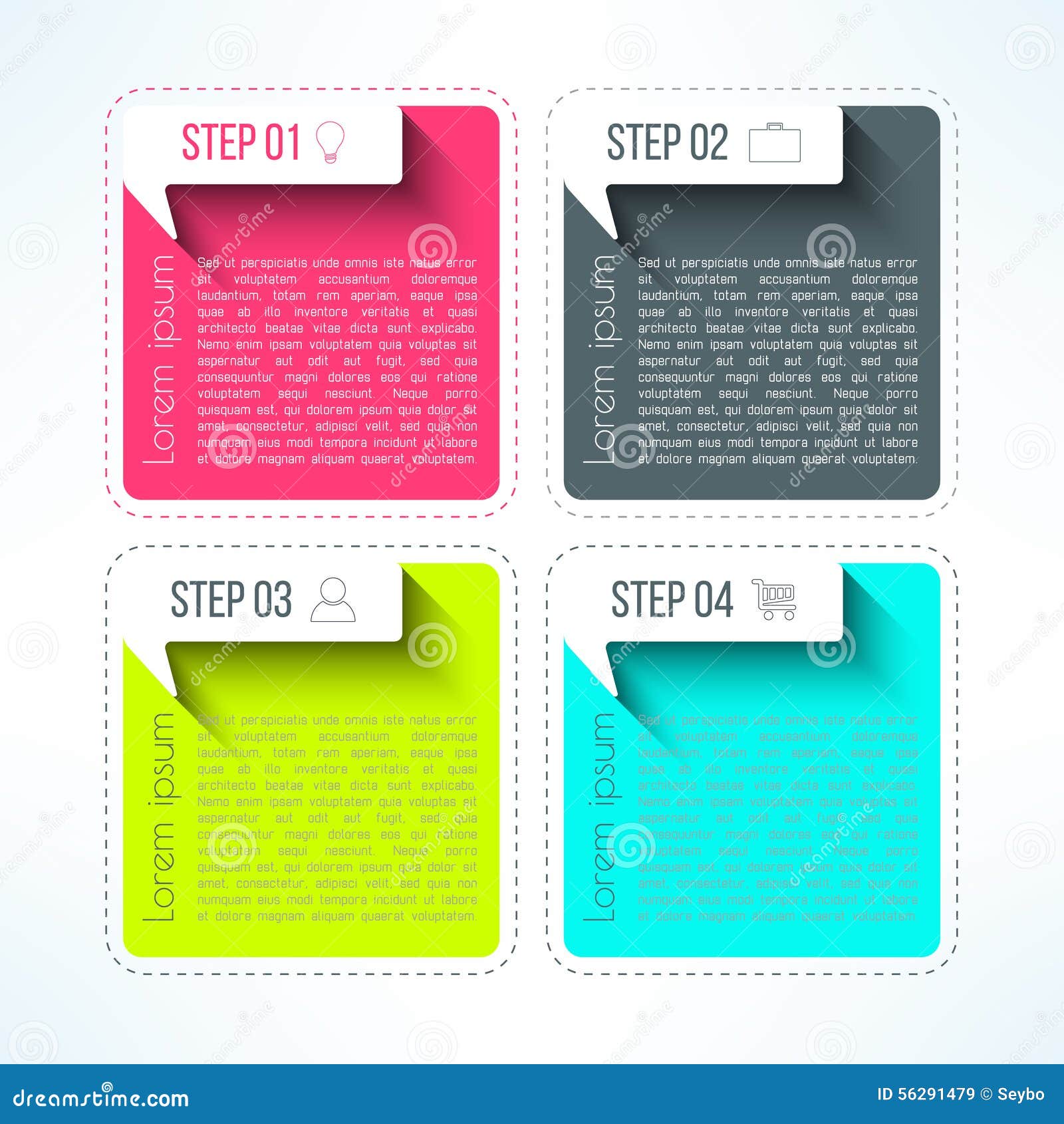 Vector Bright Infographic Template in Modern Flat Stock Vector ...