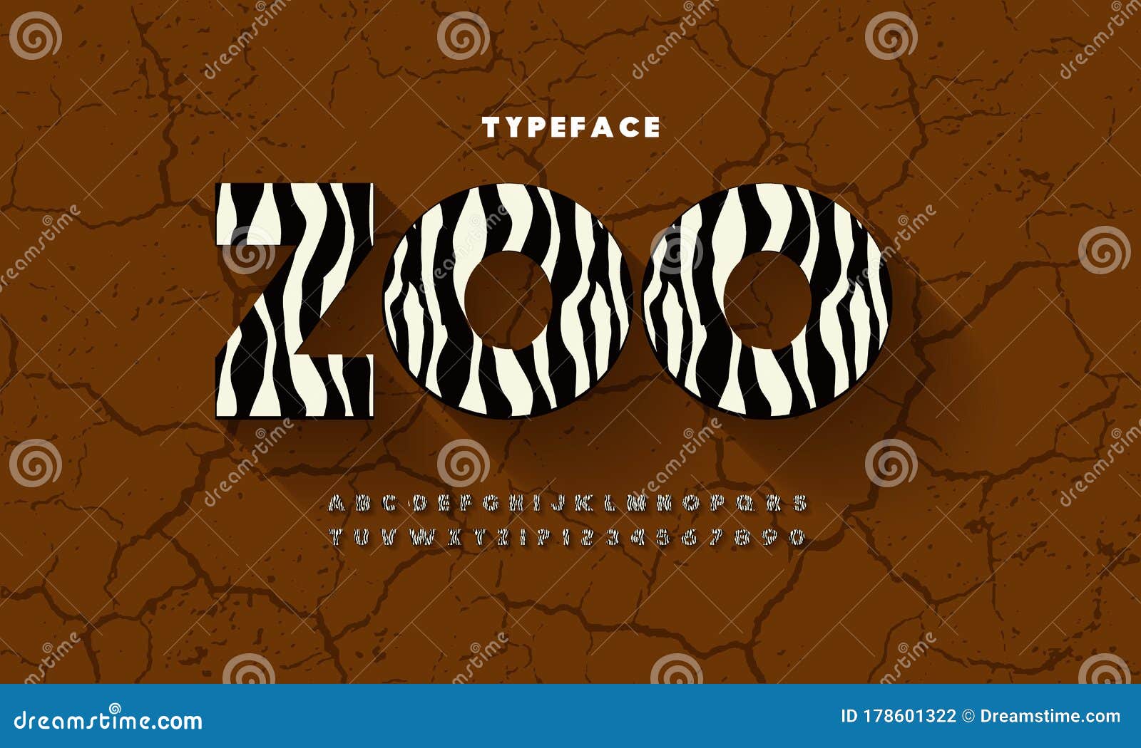 Vector Bright Logo Zoo with Patterns, Uppercase Font Stock Illustration ...