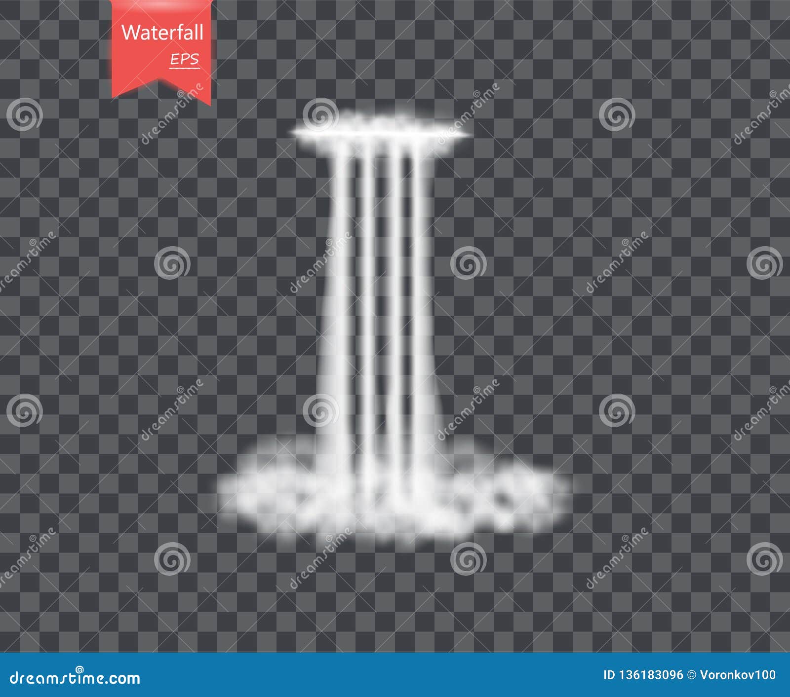 Vector Bright, Translucent Cascade of the Waterfall with the Condensate ...