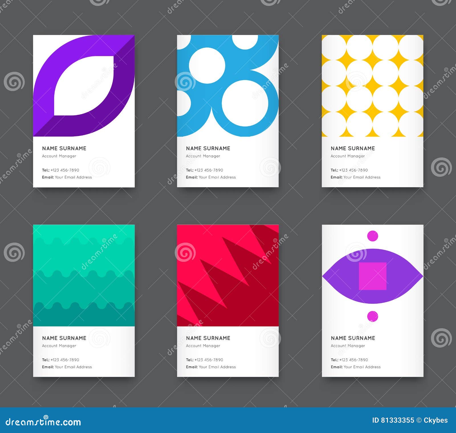 Set Trendy Vertical Abstract Isolated Backgrounds 16x9. Various Shapes ...