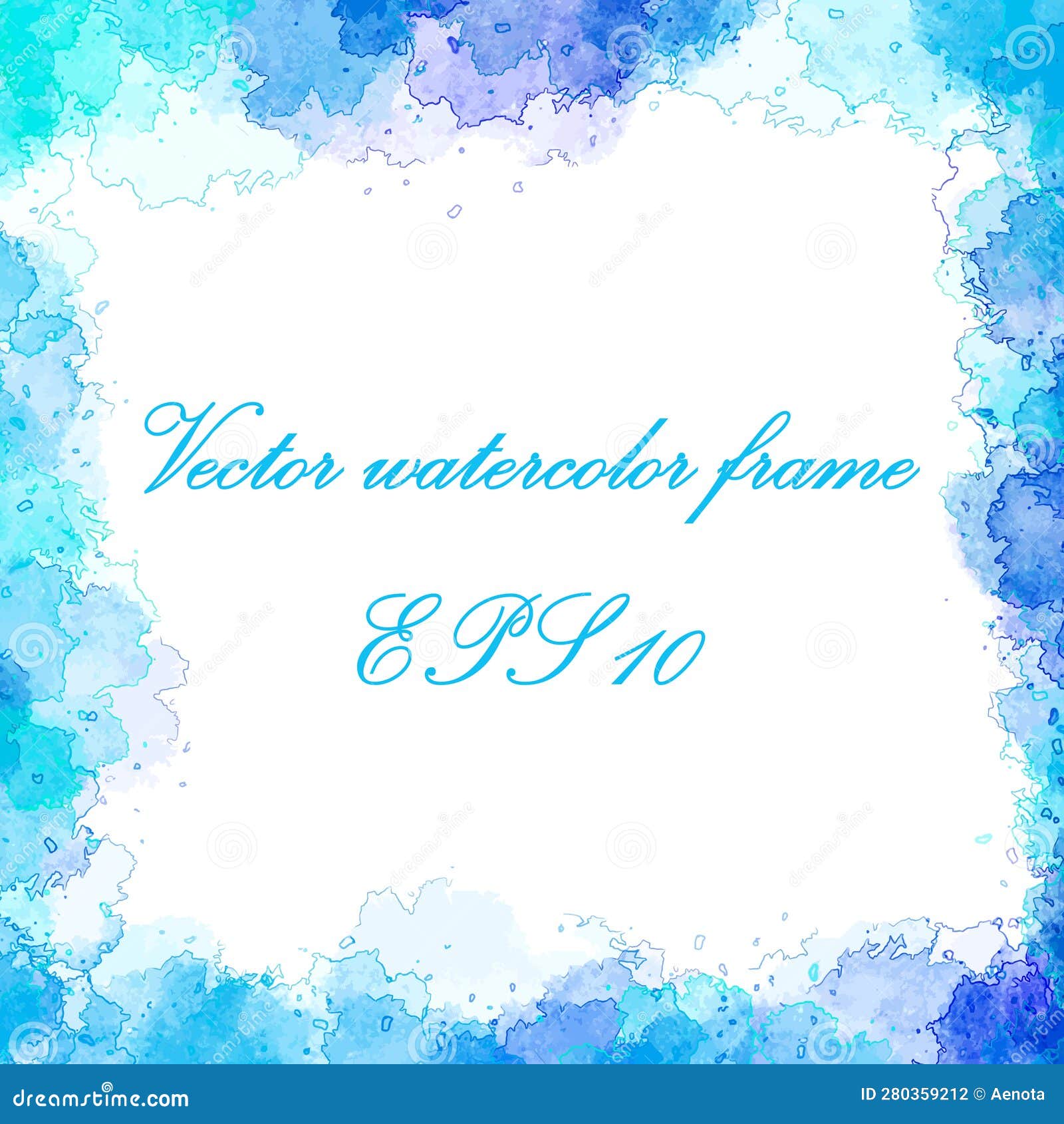 Vector Bright Watercolor Square Frame Stock Vector - Illustration of ...