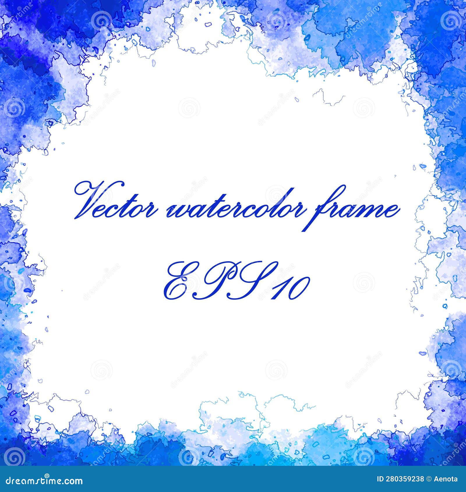 Vector Bright Watercolor Square Frame Stock Vector - Illustration of ...