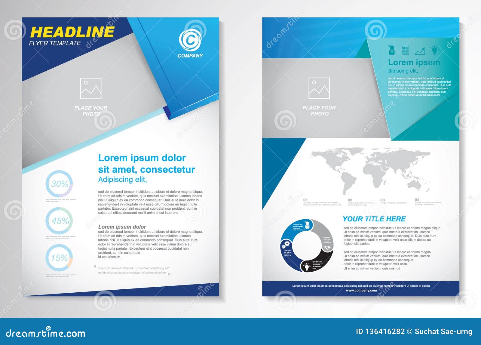 Vector Brochure Flyer Design Layout Template, Size A4, Front Page and ...