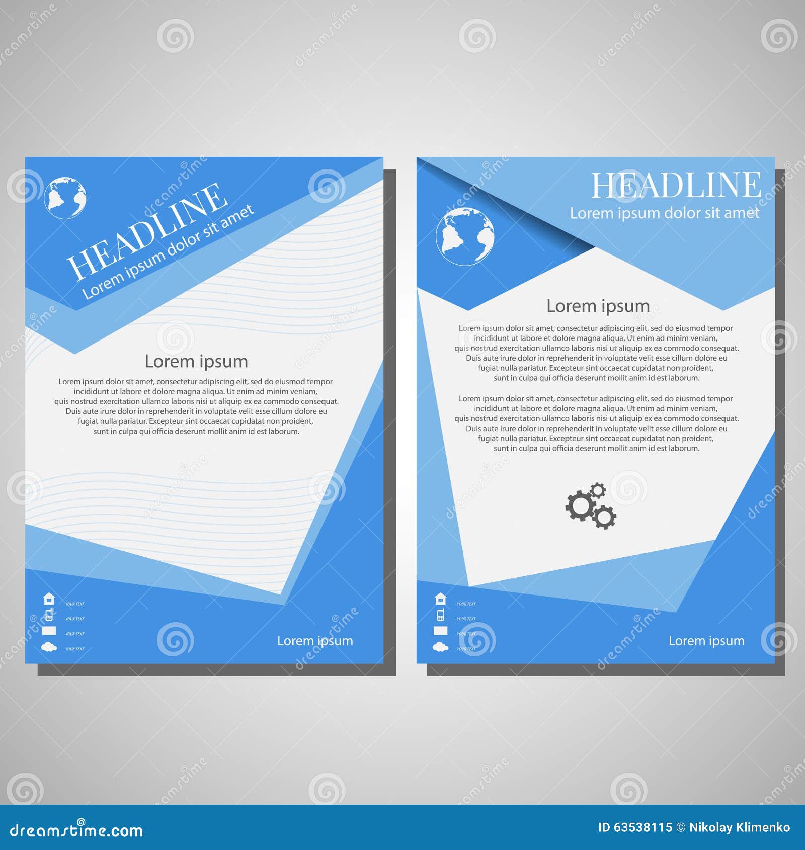 Vector Brochure Flyer Design Layout Template, Size A4, Front Pag Stock ...