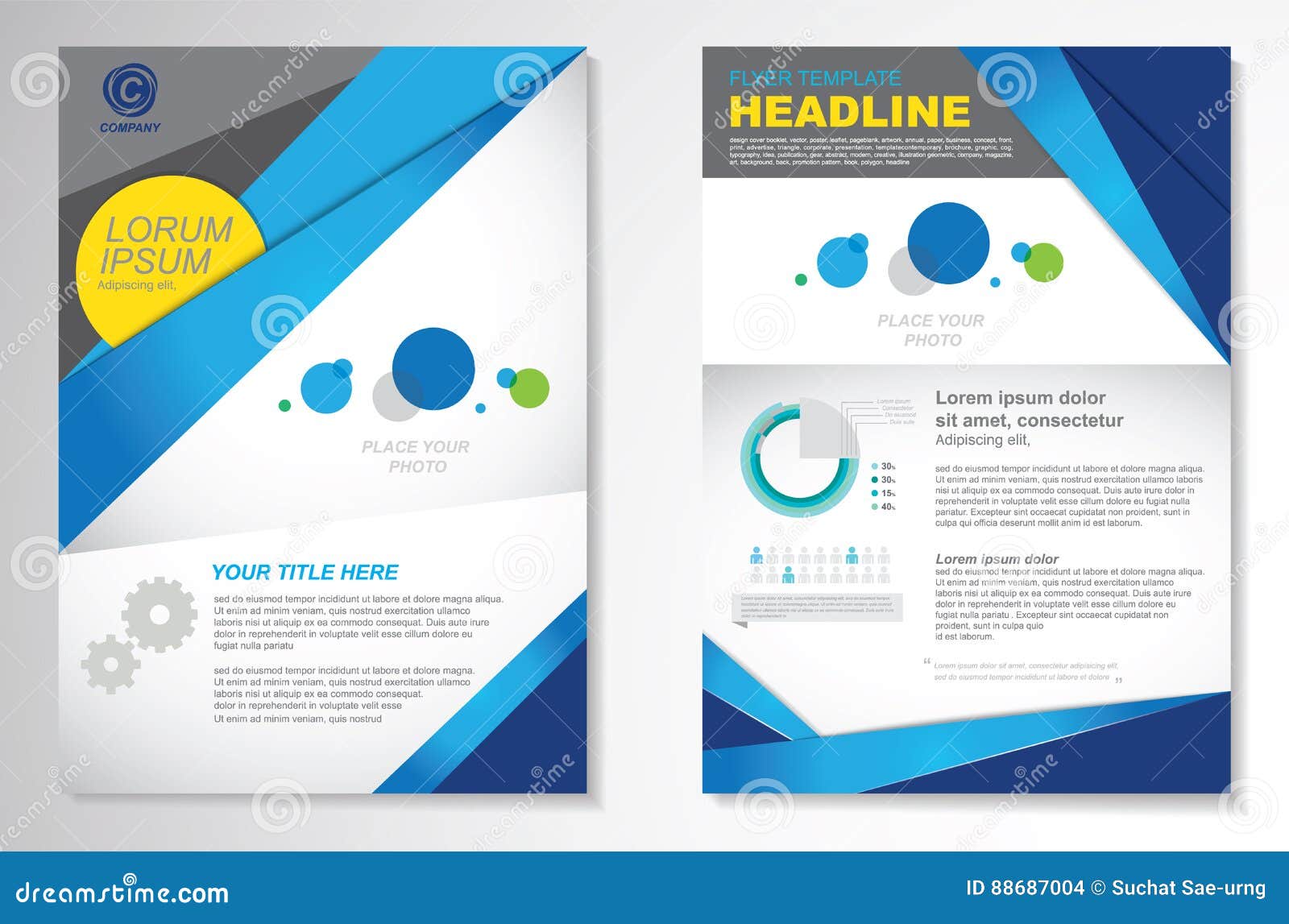 Vector Brochure Flyer Design Layout Template, Size A4, Front Page and ...