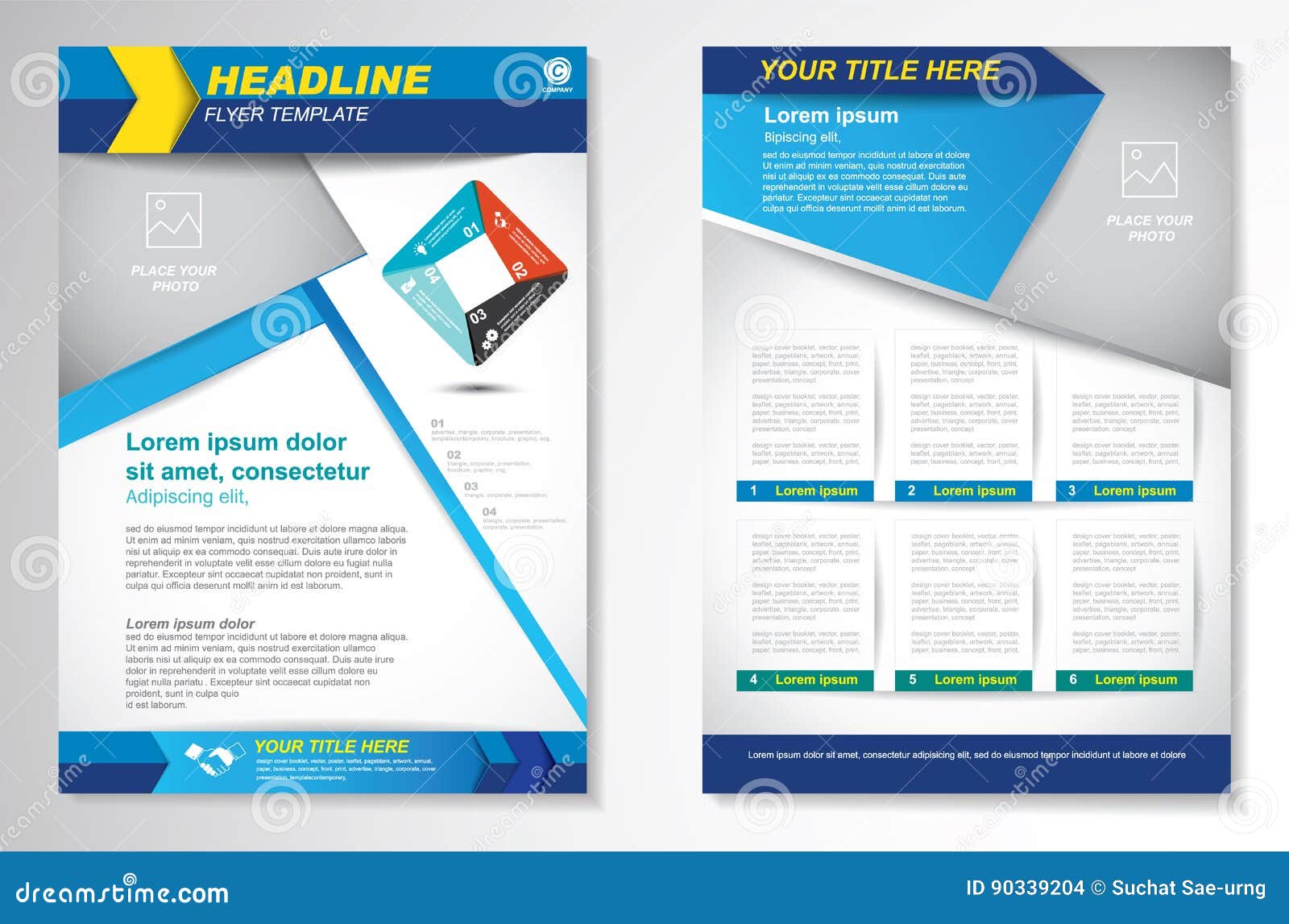 Vector Brochure Flyer Design Layout Template, Size A4, Front Page And ...