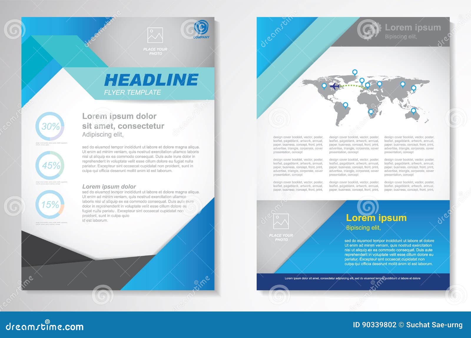 Vector Brochure Flyer Design Layout Template, Size A4, Front Page and ...