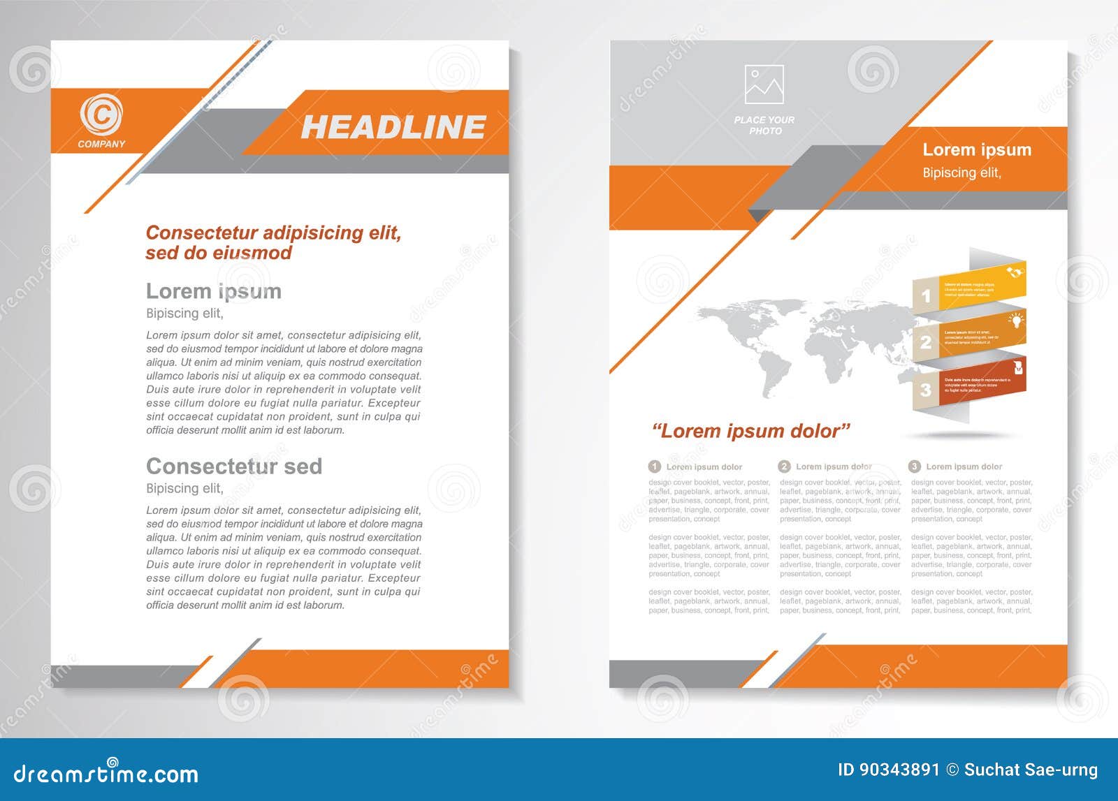 Vector Brochure Flyer Design Layout Template, Size A4, Front Page and ...