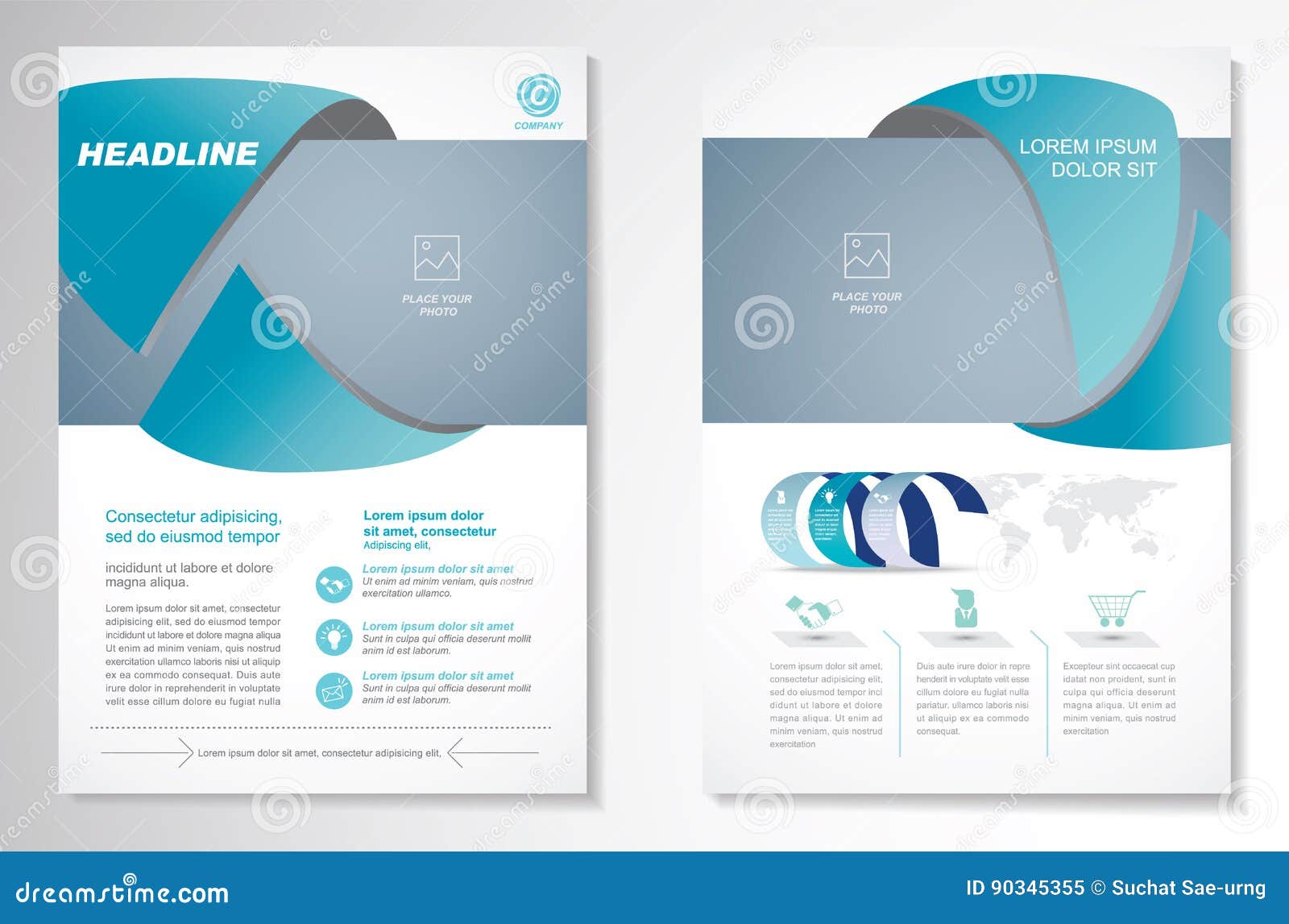 Vector Brochure Flyer Design Layout Template, Size A4, Front Page and ...