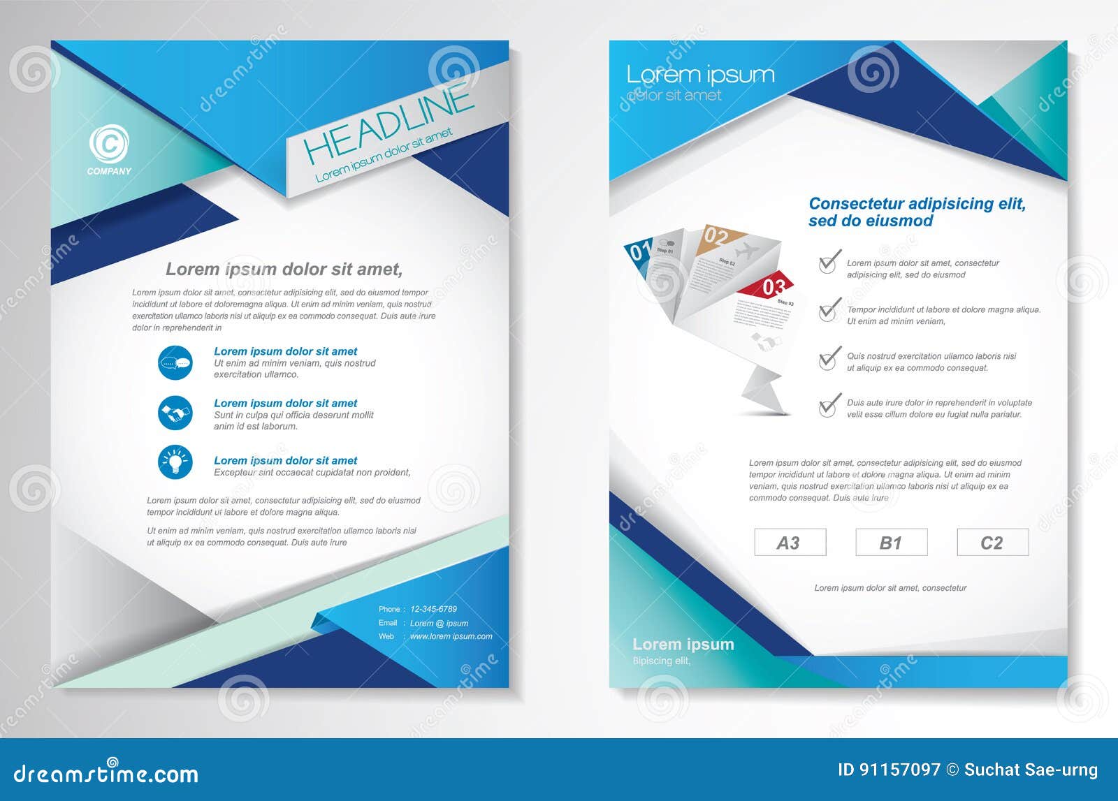 Vector Brochure Flyer Design Layout Template, Size A4, Front Page and ...