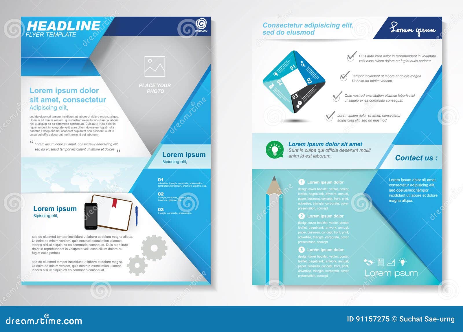 Vector Brochure Flyer Design Layout Template, Size A4, Front Page and ...