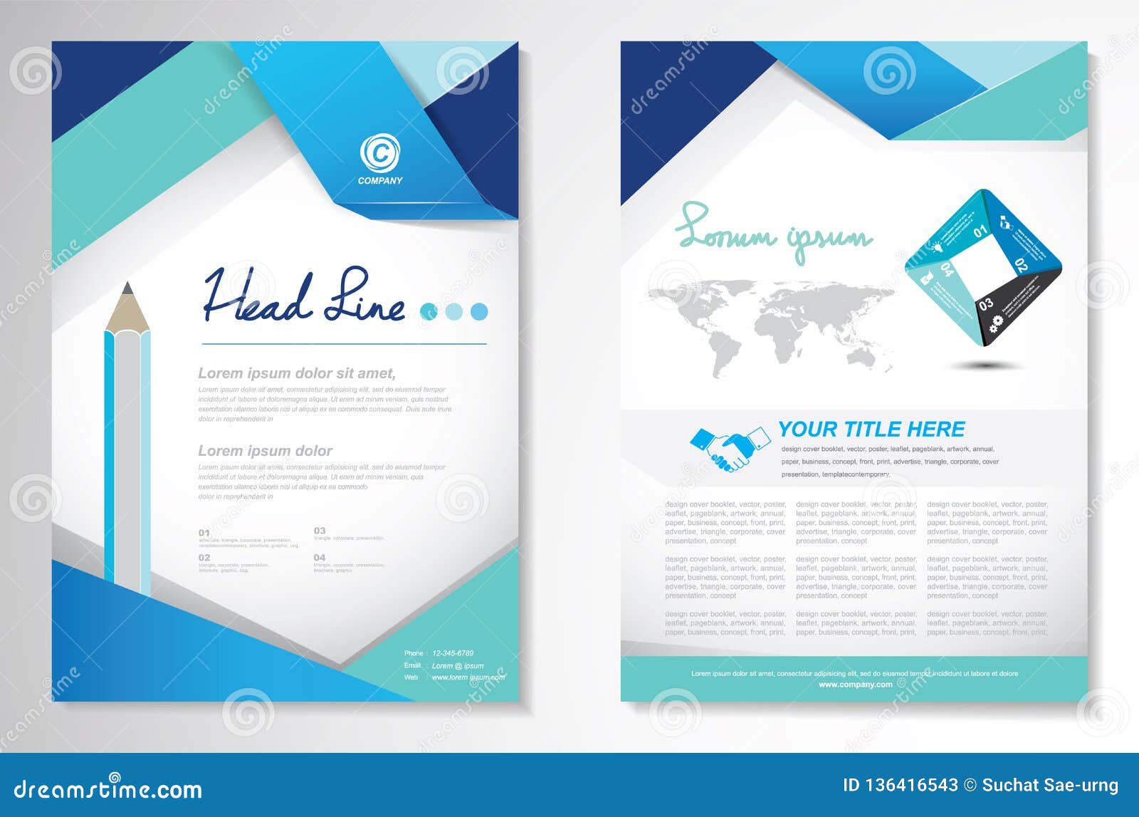 Vector Brochure Flyer Design Layout Template, Size A4, Front Page and ...