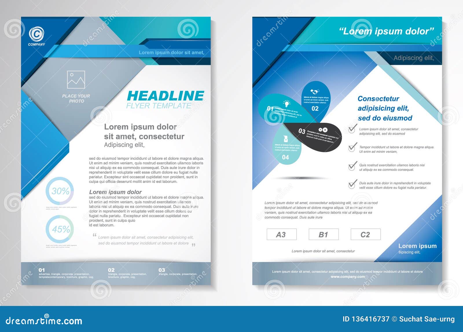 Vector Brochure Flyer Design Layout Template, Size A4, Front Page and ...