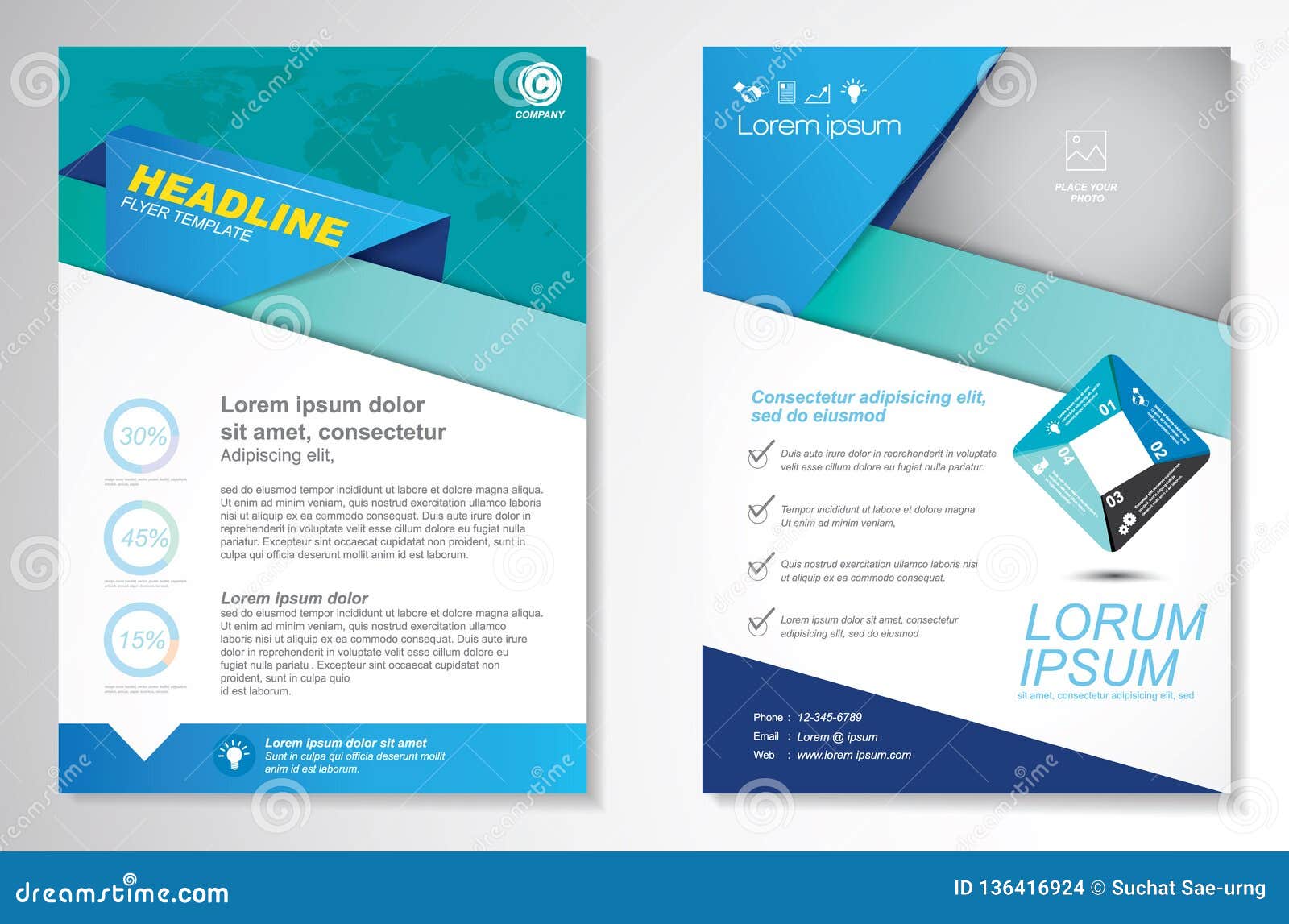 Vector Brochure Flyer Design Layout Template, Size A4, Front Page and ...