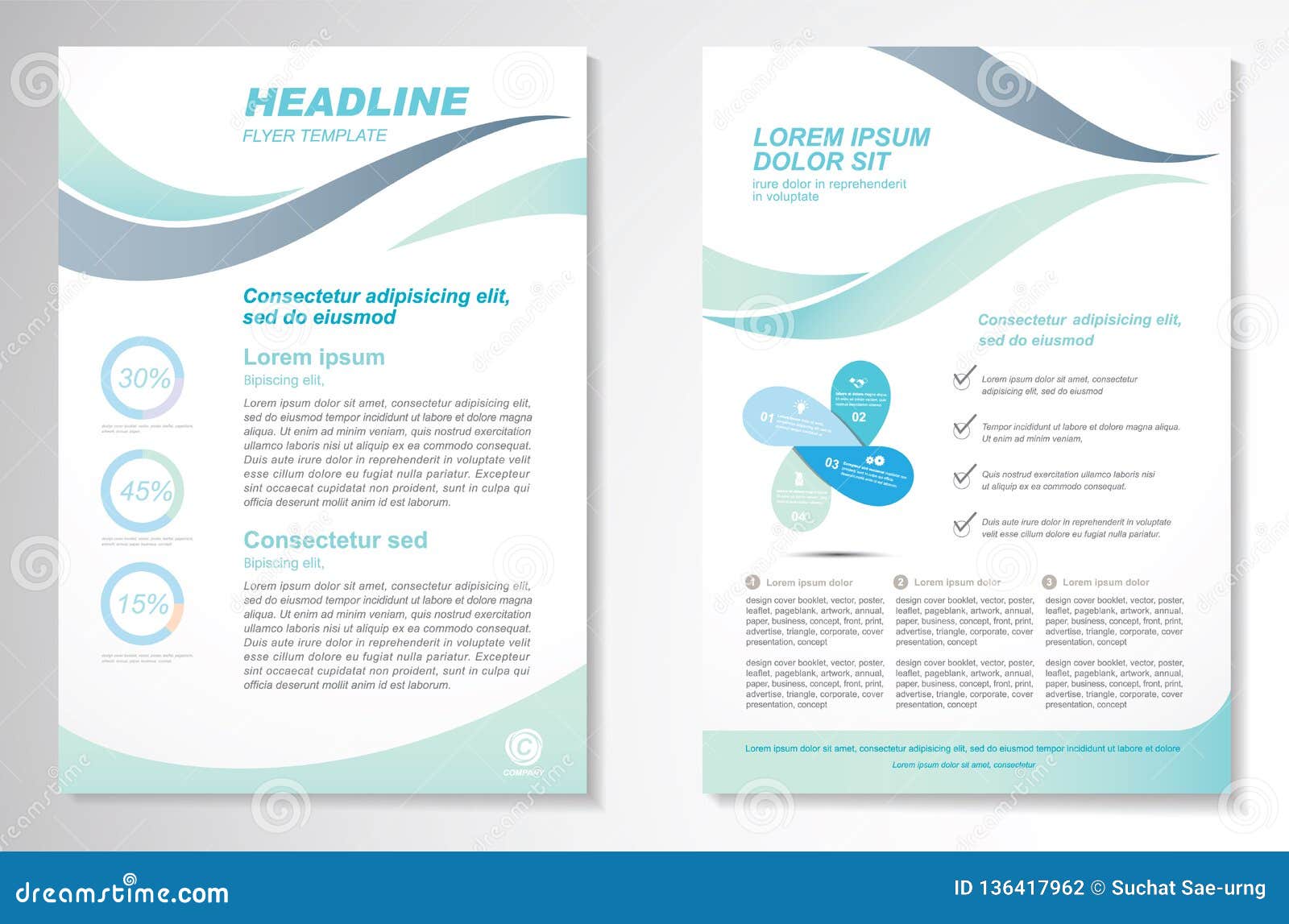 Vector Brochure Flyer Design Layout Template, Size A4, Front Page and ...