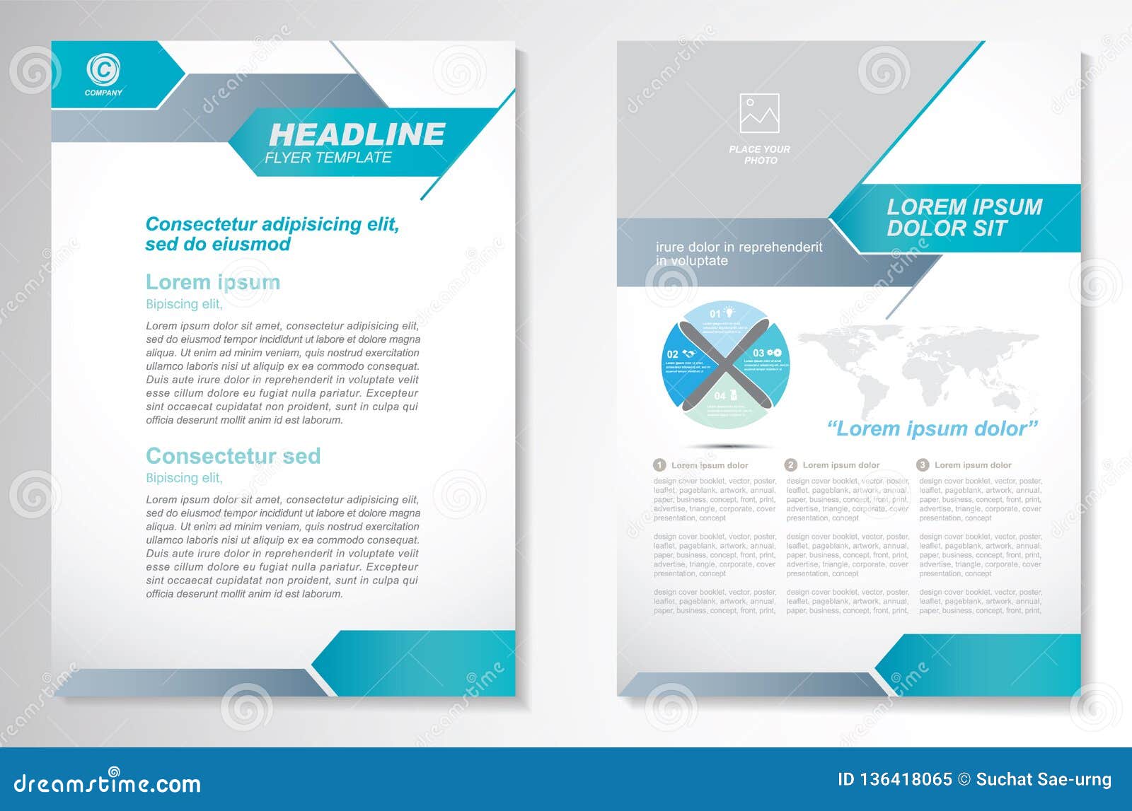 Vector Brochure Flyer Design Layout Template, Size A4, Front Page and ...