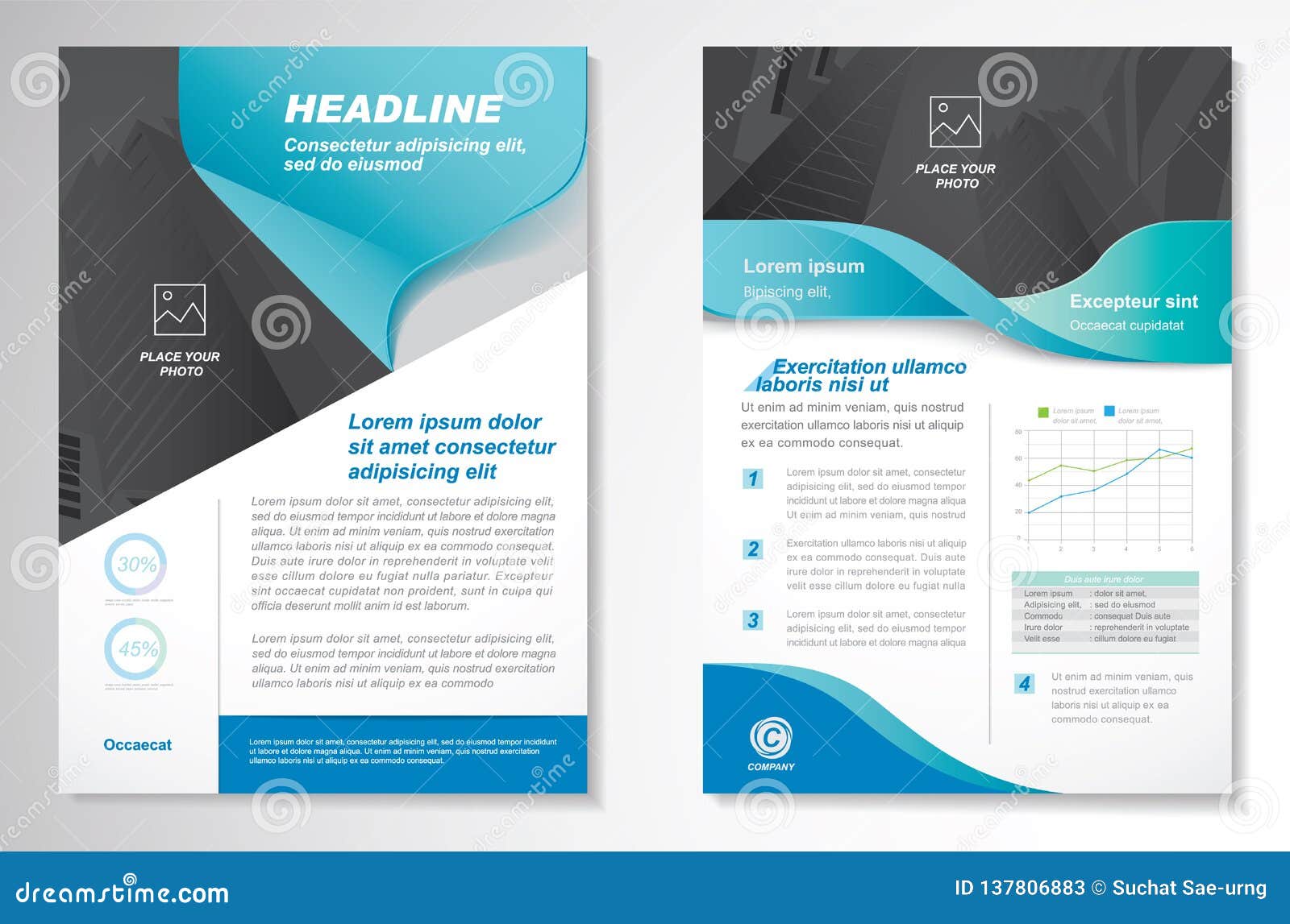 Vector Brochure Flyer Design Layout Template, Size A4, Front Page and ...