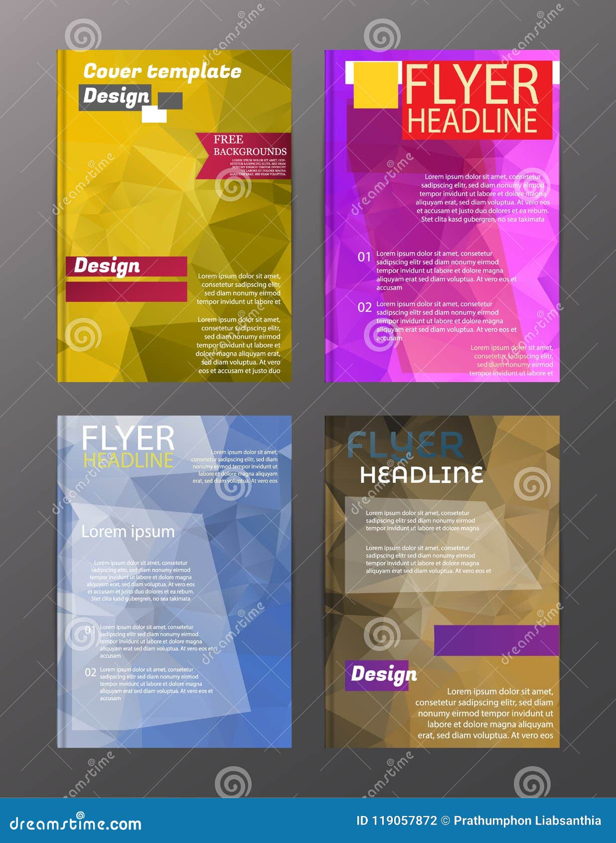 Vector Brochure Flyer Design Layout Templates. Abstract Stock Vector ...