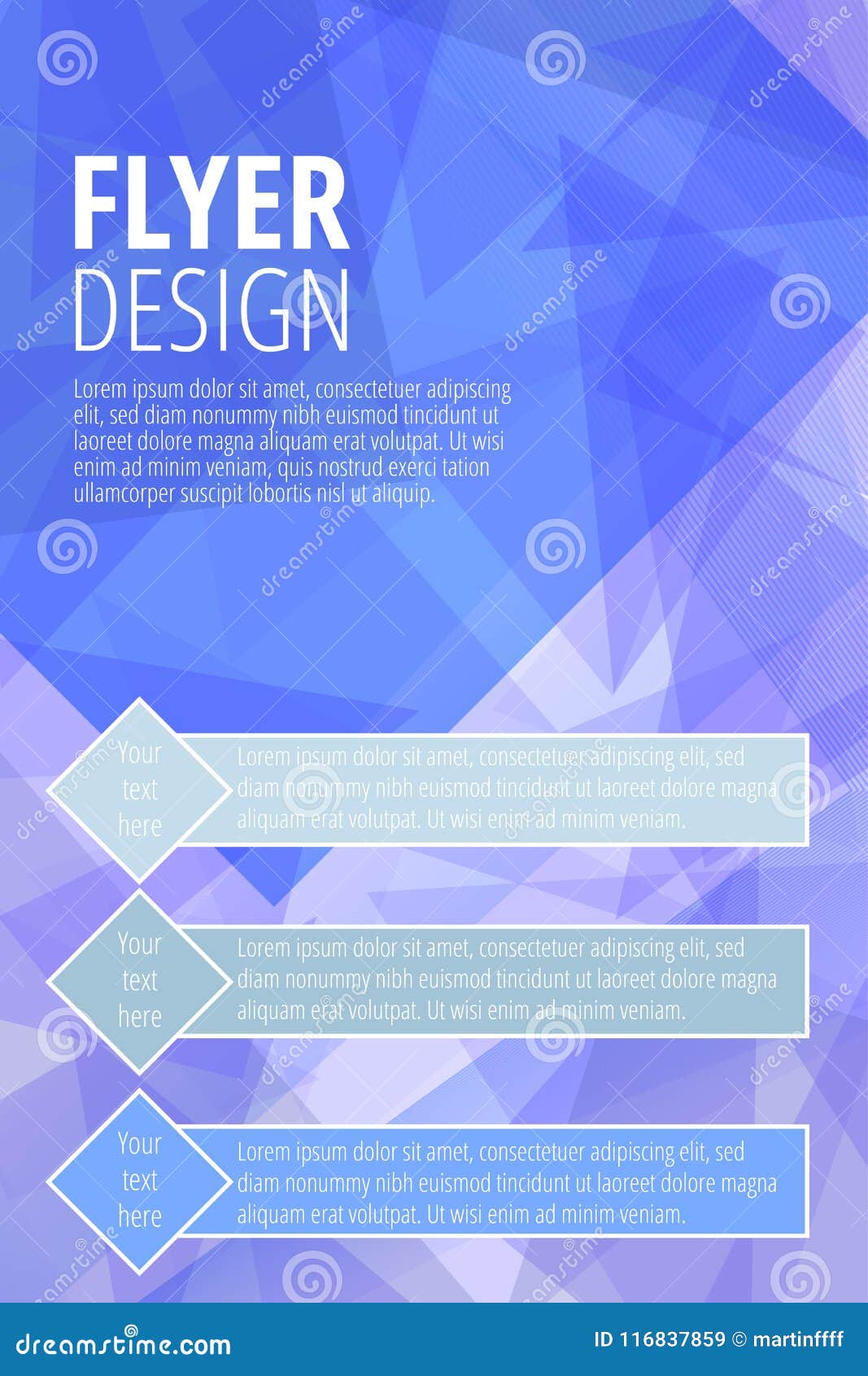 Vector Brochure Flyer Design Template in Blue Color - Illustration ...