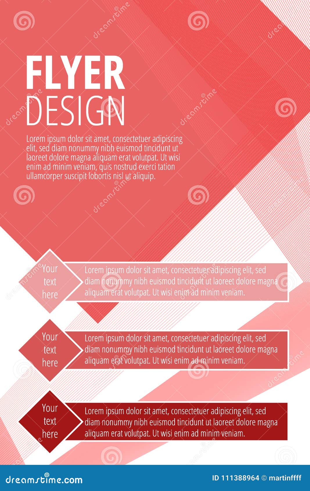 Vector Brochure Flyer Design Template in Red Color Stock Vector ...