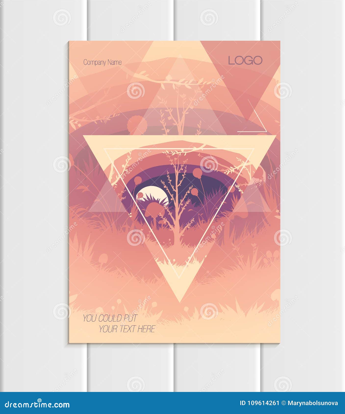 Vector Brochure A5 or A4 Format Abstract Triangles Trees Forest ...