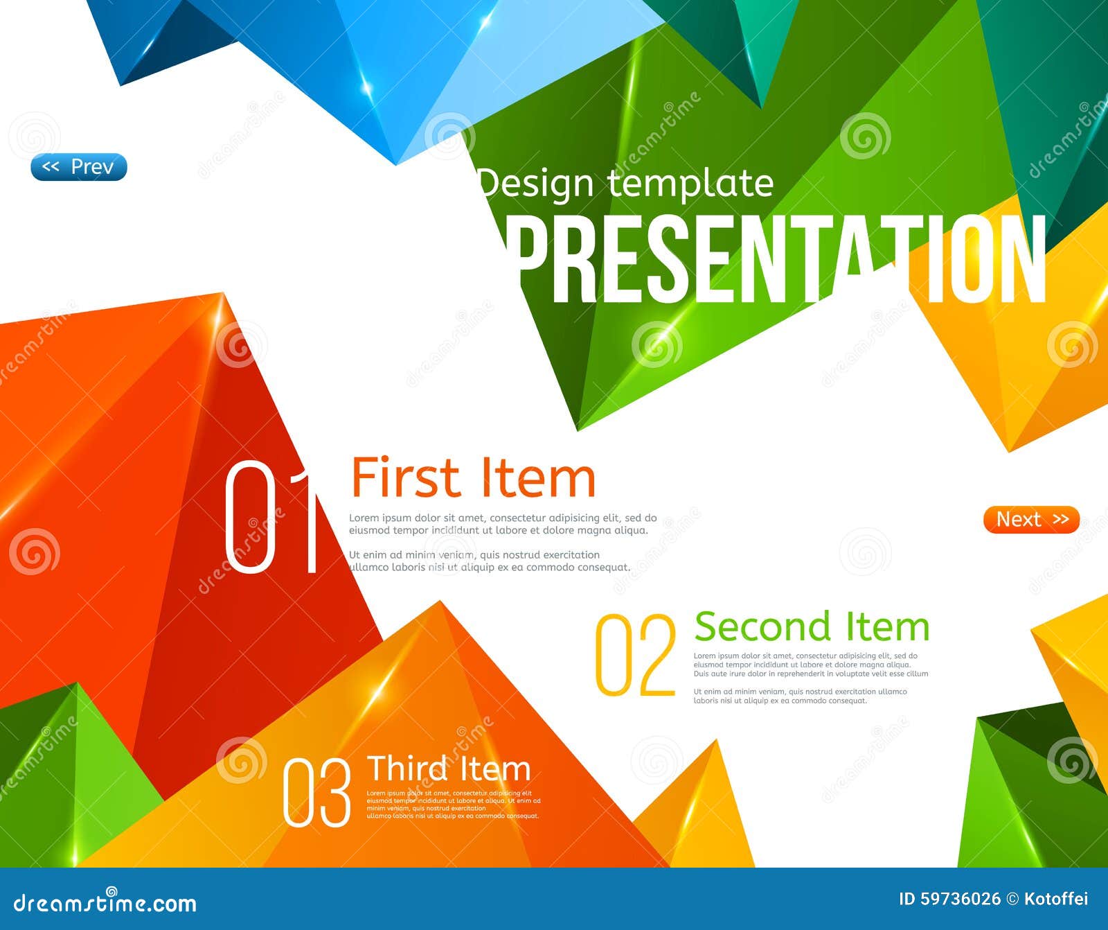 Vector Brochure Template with Colorful Triangles Stock Vector ...