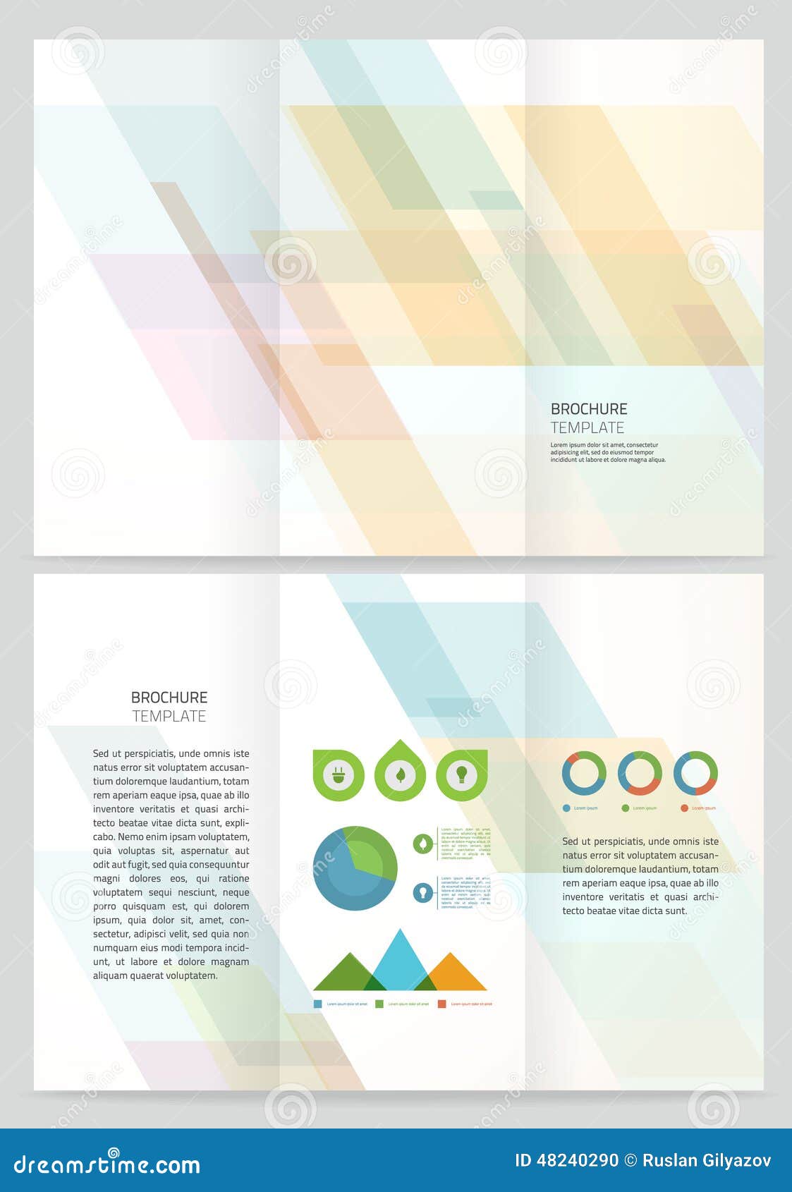 Vector Brochure Template Design Stock Vector - Illustration of border ...