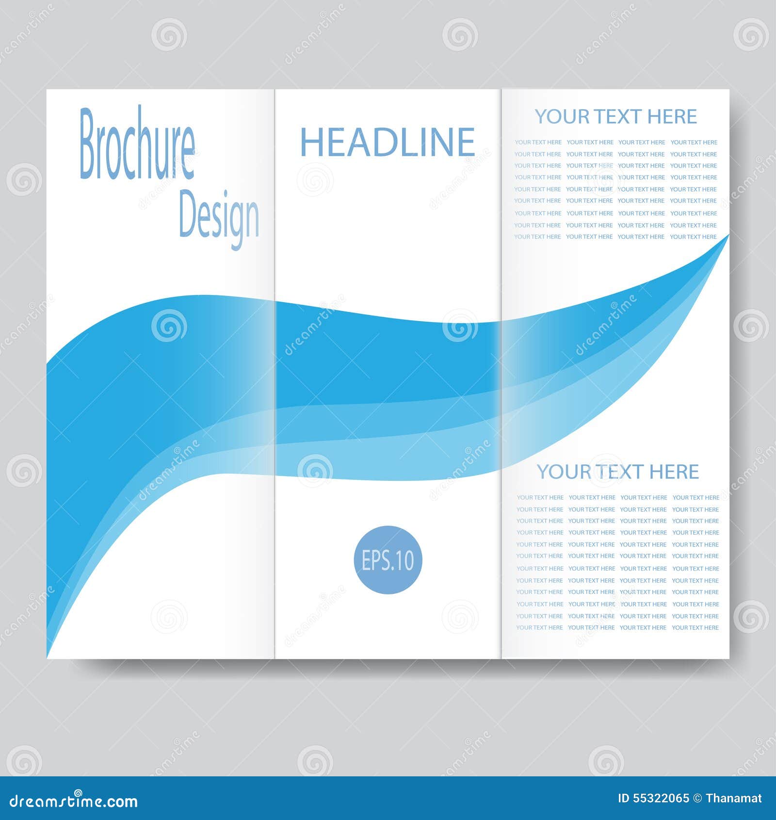 Vector Brochure Template Design with Blue Elements Stock Vector ...