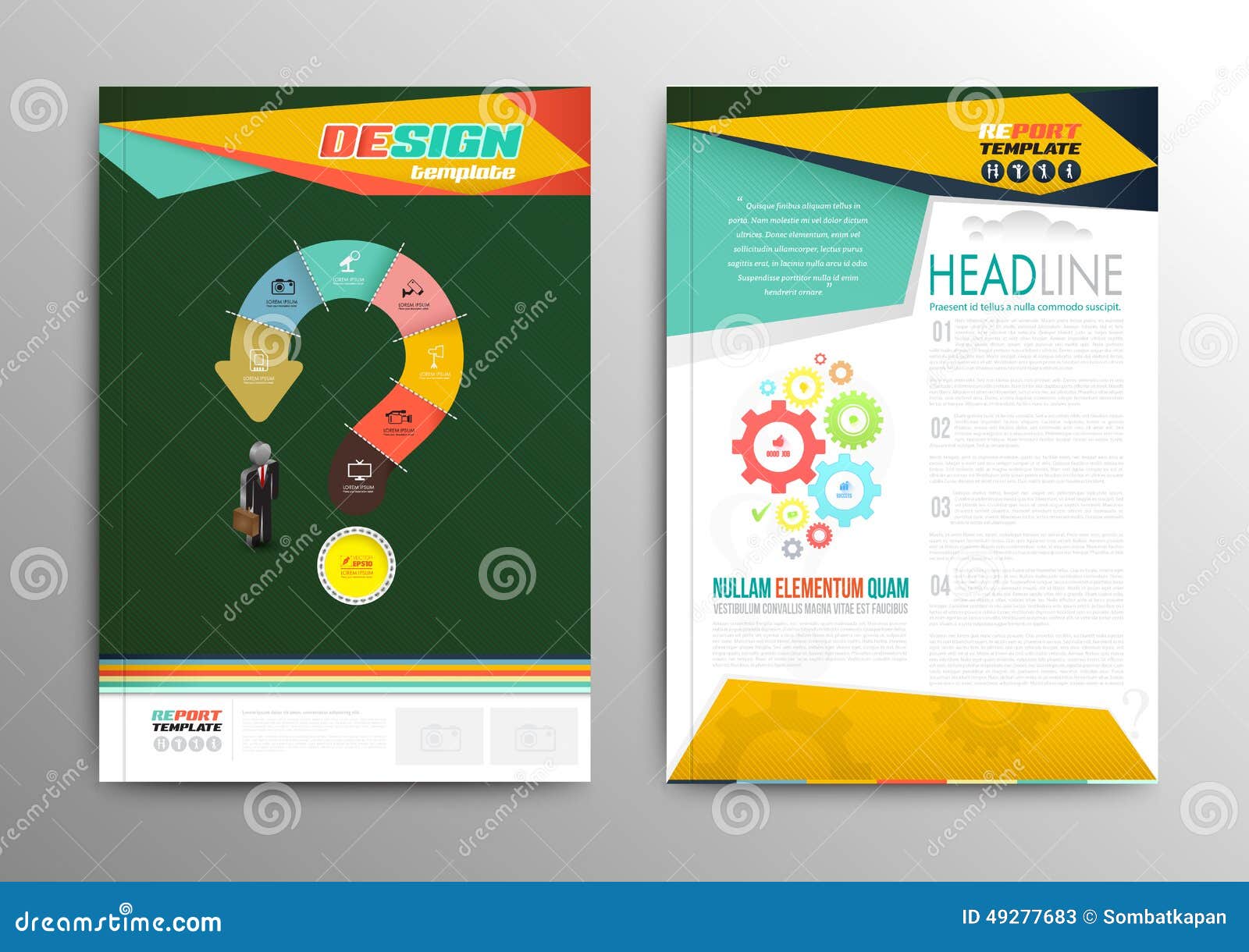 Vector Brochure Template Design Business Concept Question Mark. Stock ...