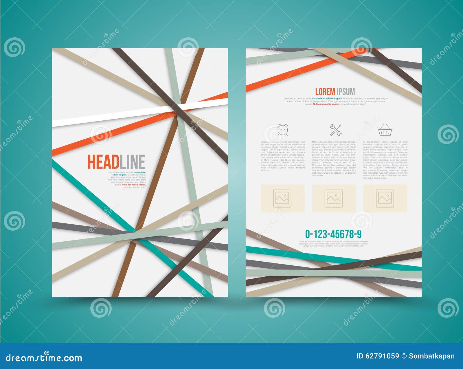 Vector Brochure Template Design with Line Color Stock Vector ...