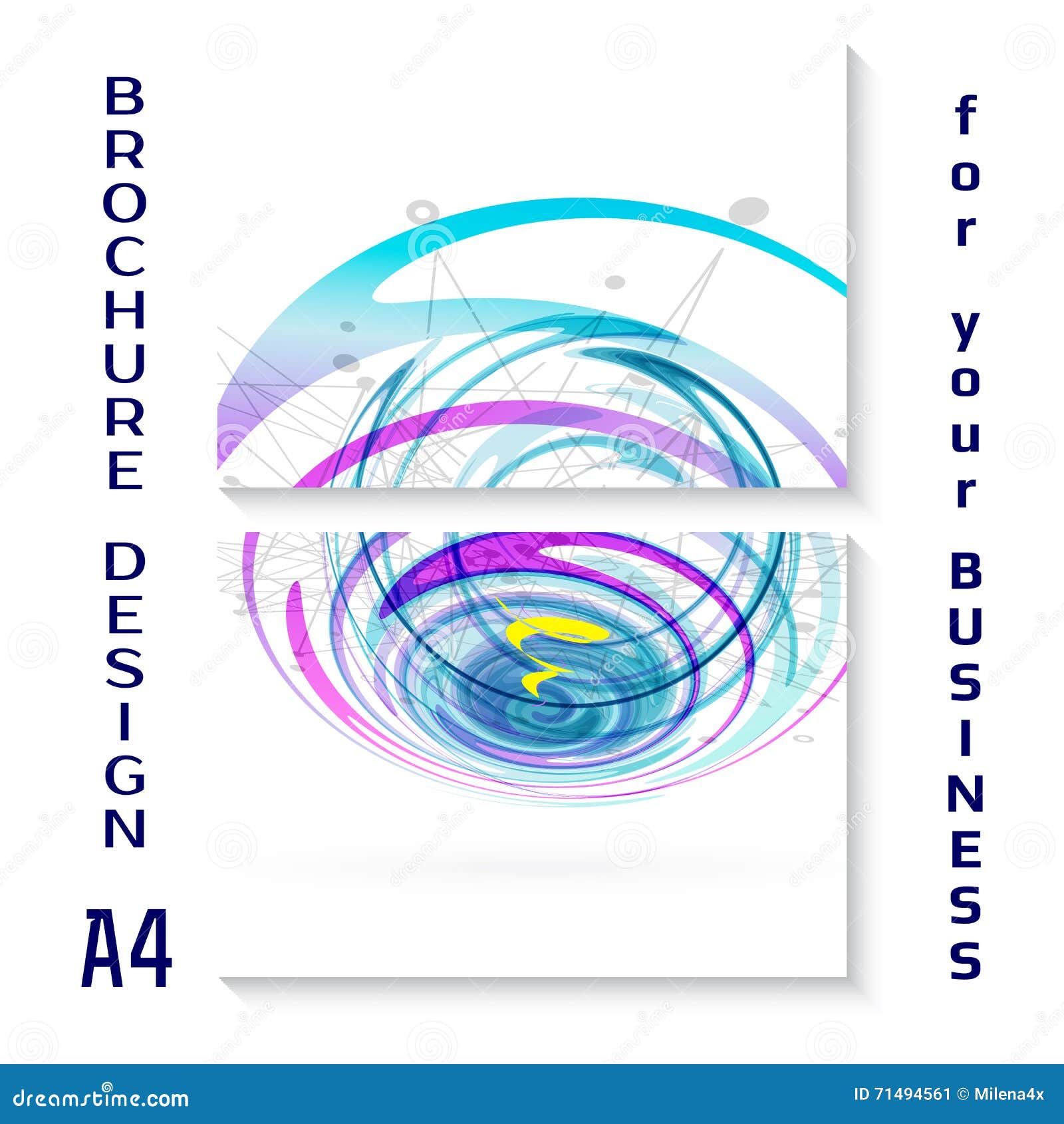 Vector Brochure Template Design with Line Elements. A4 Poster Stock ...