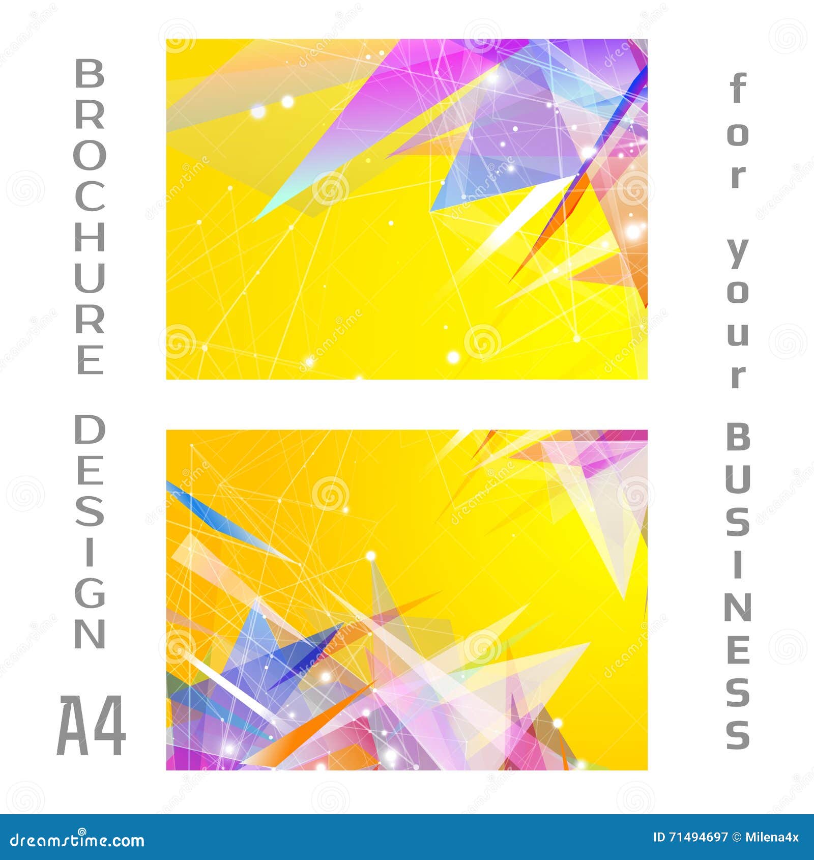 Vector Brochure Template Design with Line Elements. A4 Poster Stock ...