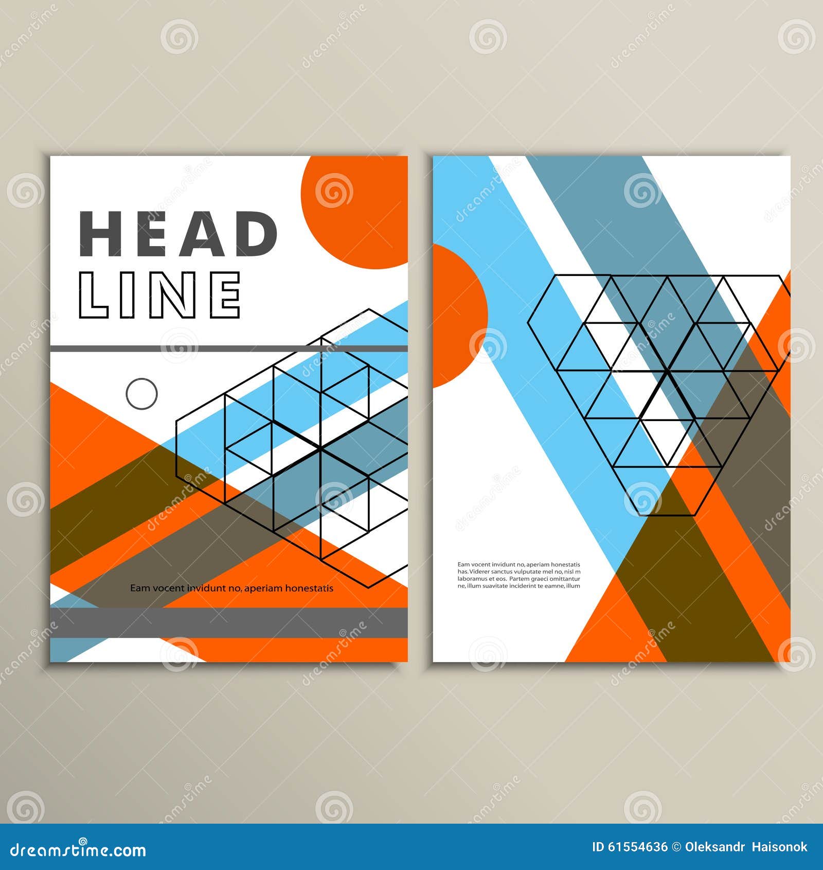 Vector Brochure Template Design with Lines and Geometry Elements Stock ...